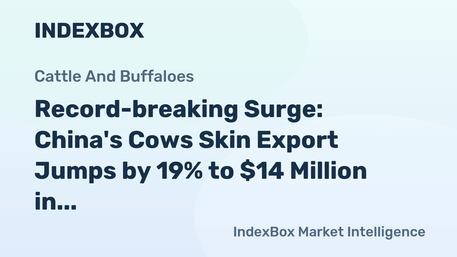 Record-breaking Surge: China's Cows Skin Export Jumps by 19% to $14 Million in 2024