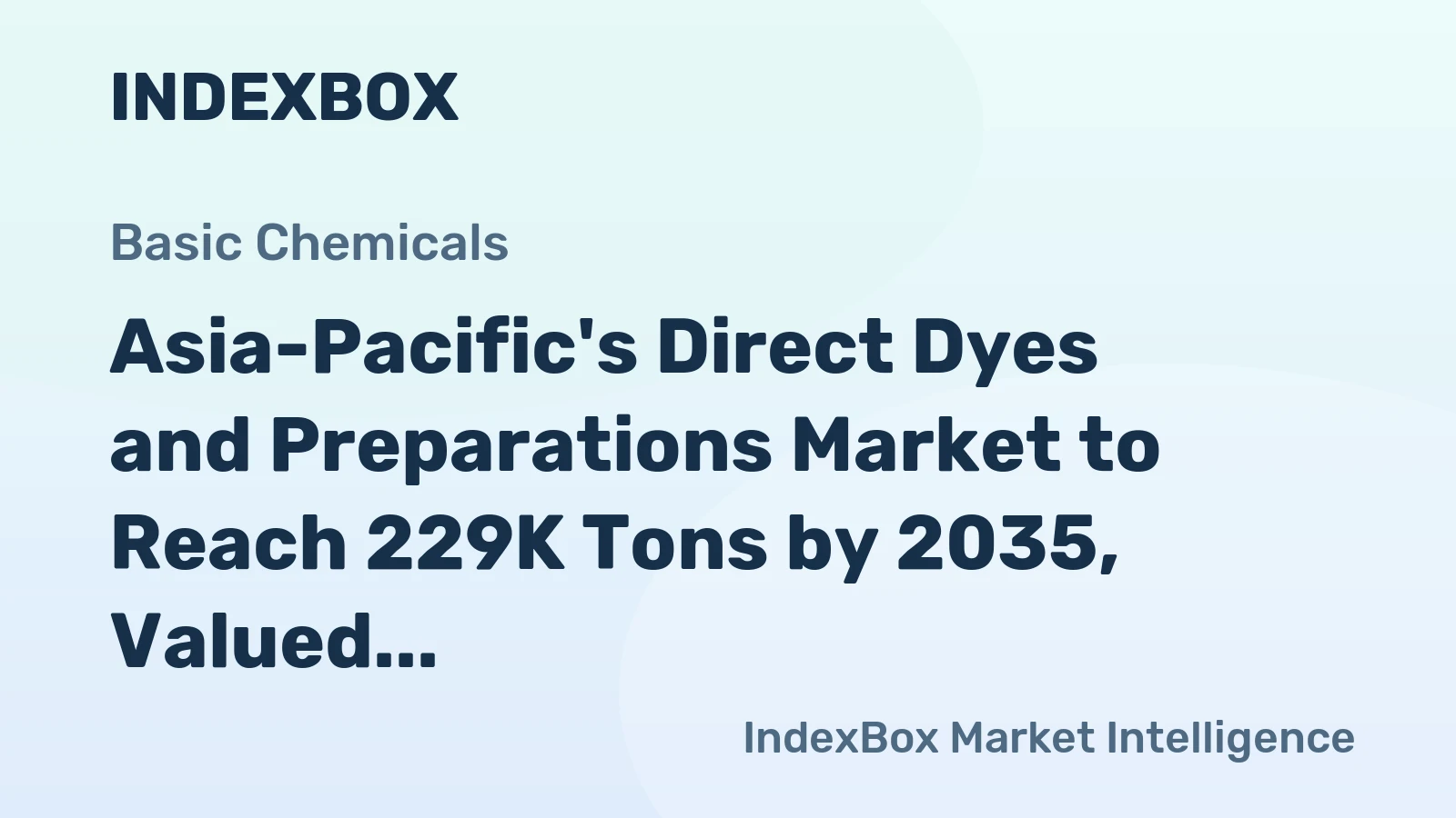 Asia-Pacific's Direct Dyes and Preparations Market to Reach 229K Tons by 2035, Valued at $1.3B