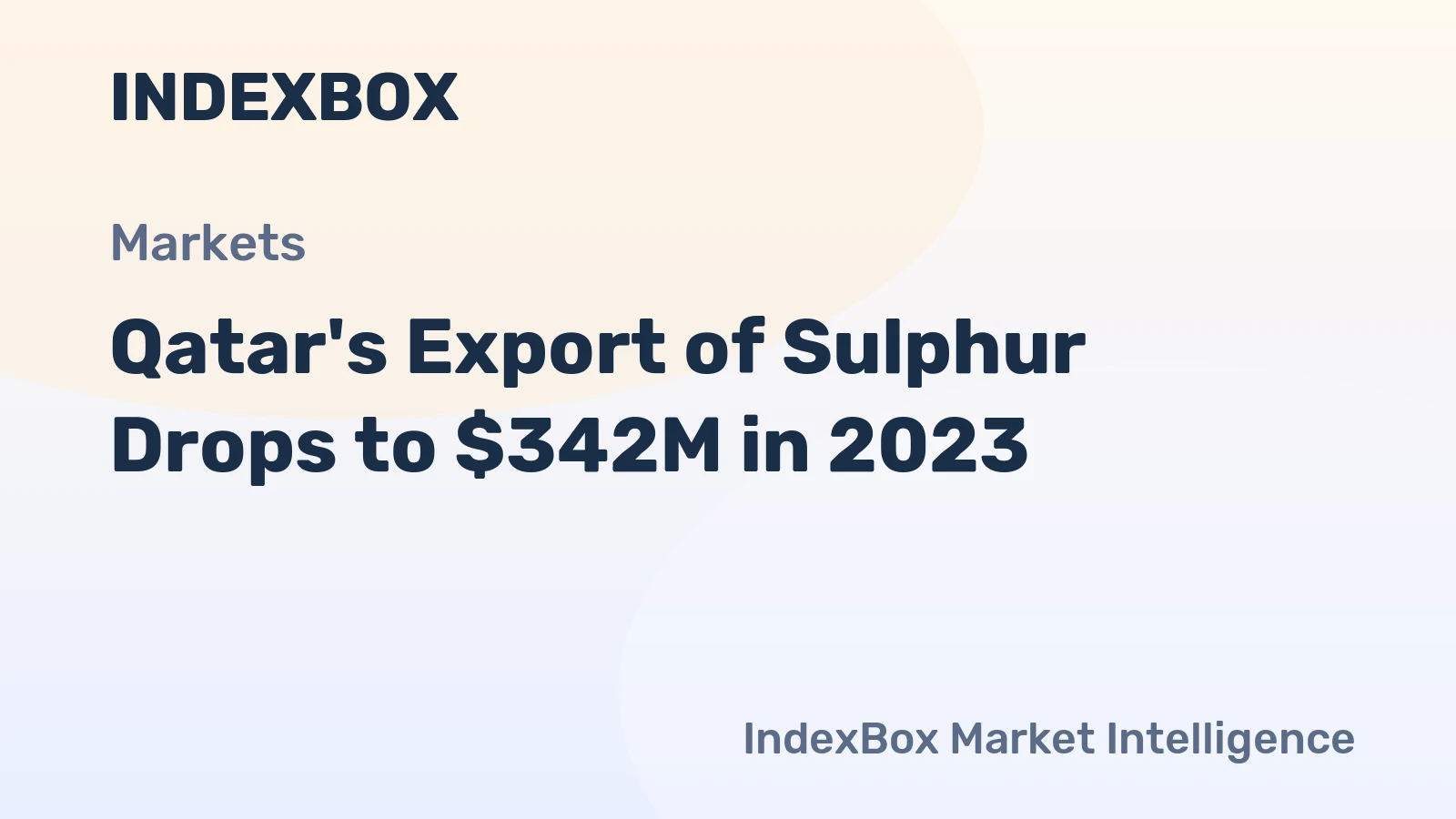 Qatar's Export of Sulphur Drops to $342M in 2023