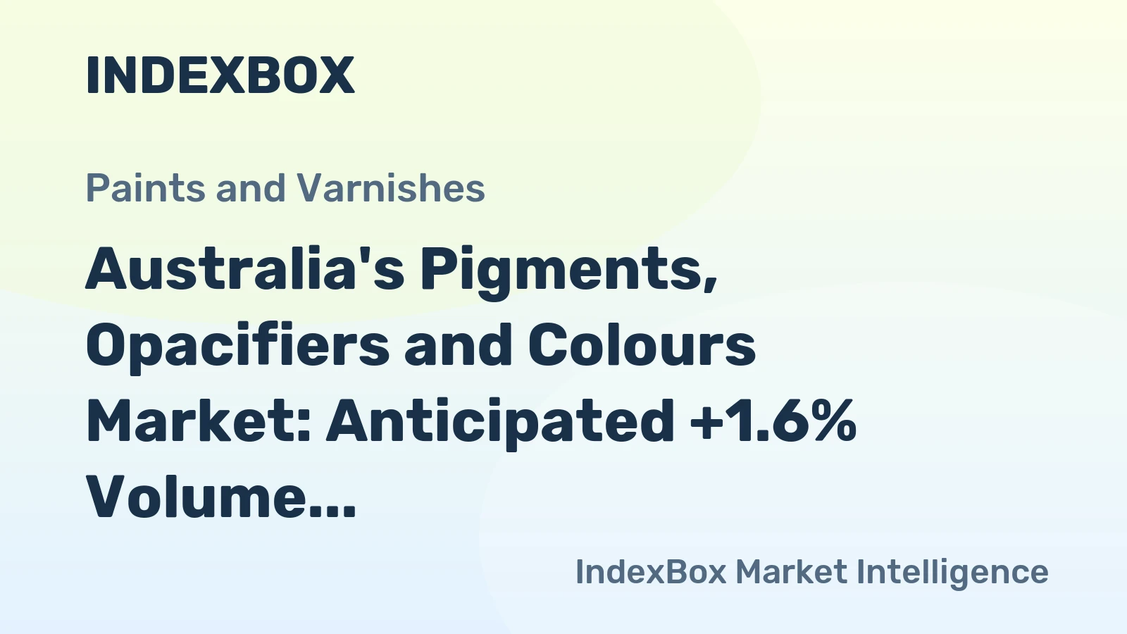 Australia's Pigments, Opacifiers and Colours Market: Anticipated +1.6% Volume Growth and +2.5% Value Growth by 2035