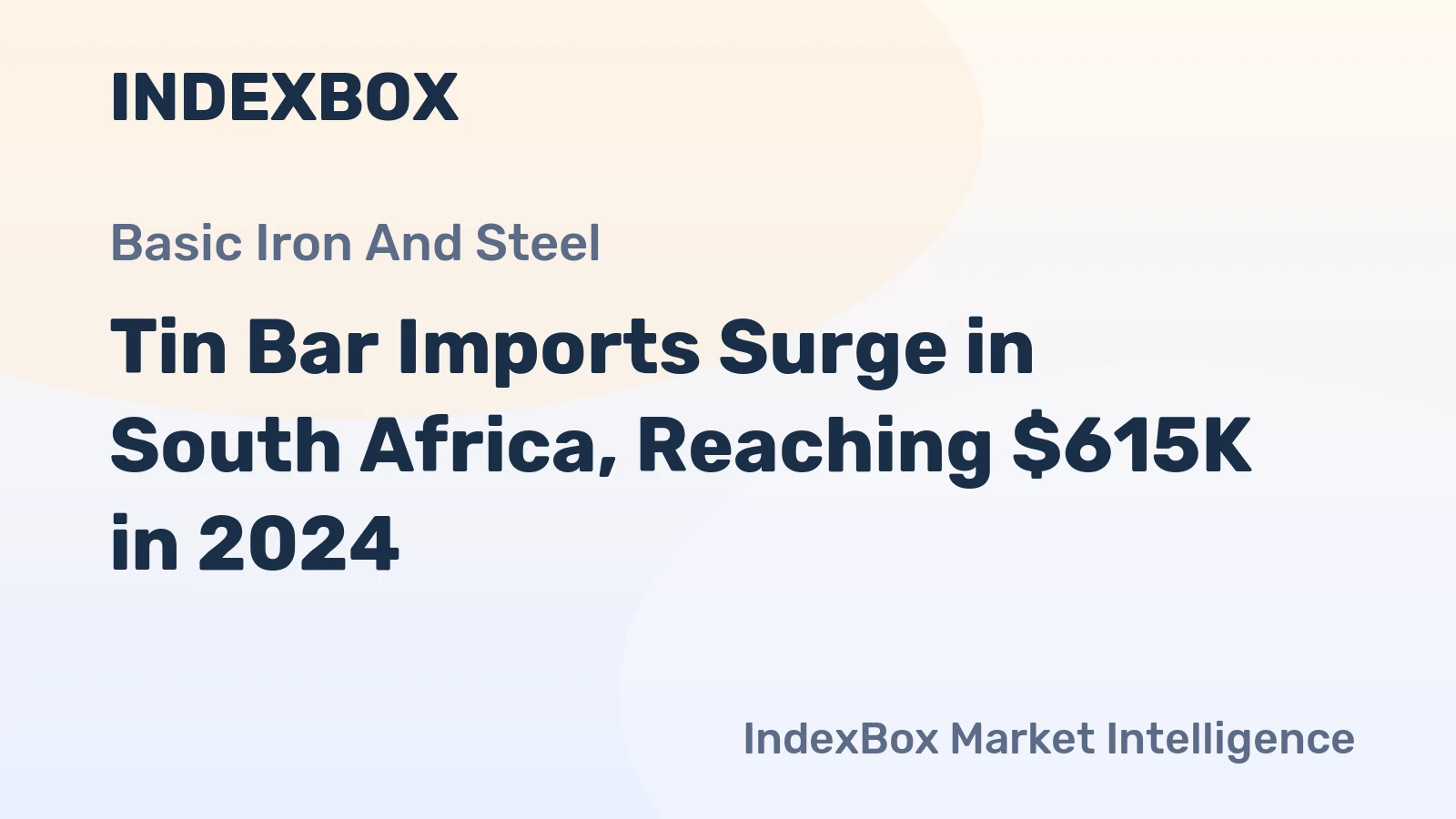 Tin Bar Imports Surge in South Africa, Reaching $615K in 2024