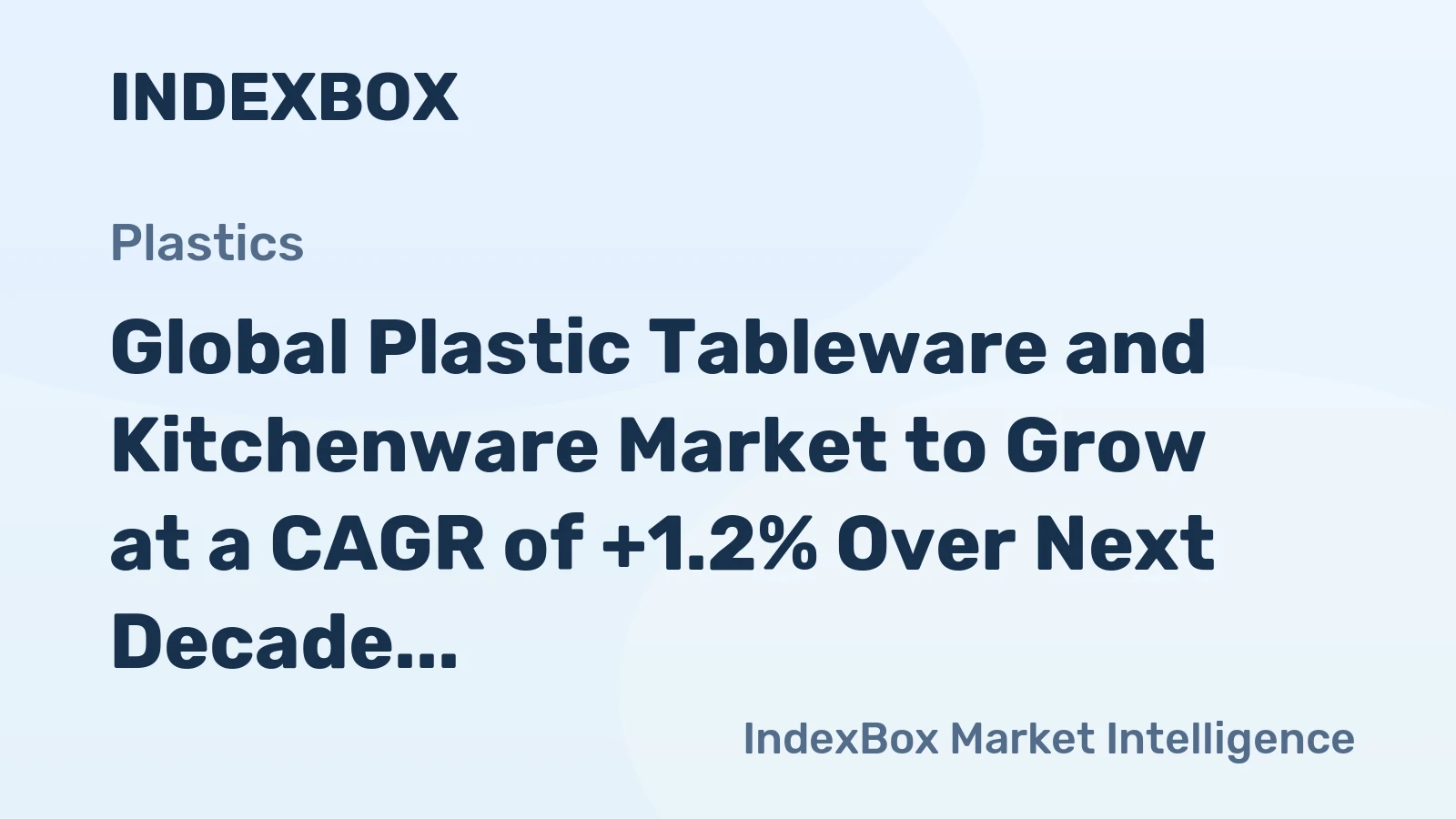 Global Plastic Tableware and Kitchenware Market to Grow at a CAGR of +1.2% Over Next Decade