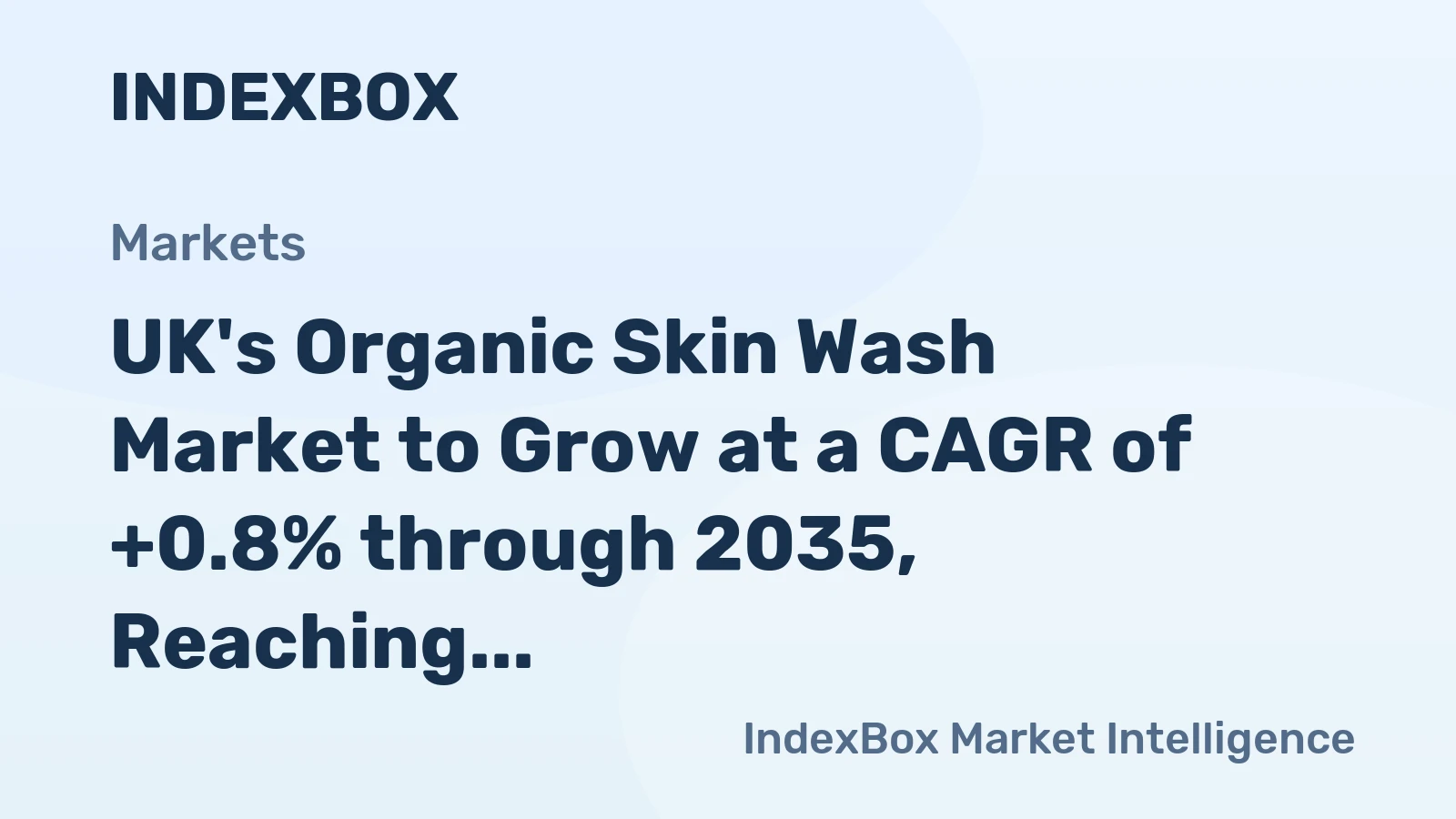 UK's Organic Skin Wash Market to Grow at a CAGR of +0.8% through 2035, Reaching 165K tons