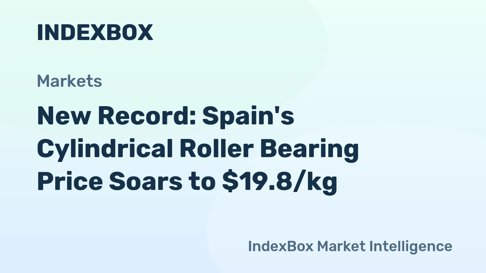 New Record: Spain's Cylindrical Roller Bearing Price Soars to $19.8/kg