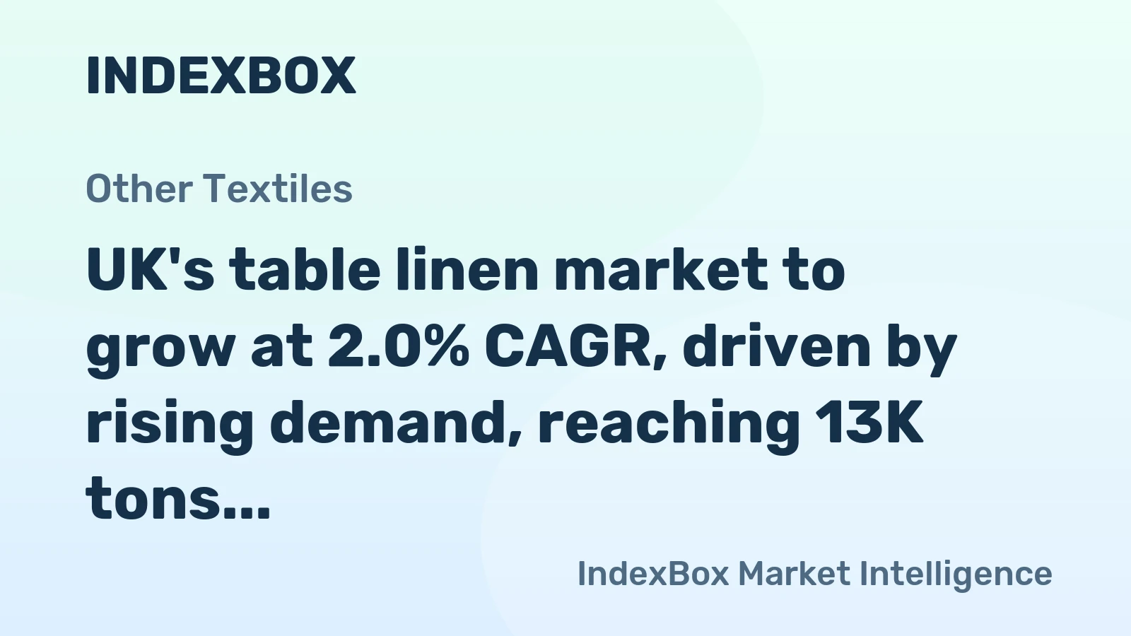 UK's table linen market to grow at 2.0% CAGR, driven by rising demand, reaching 13K tons by 2035.