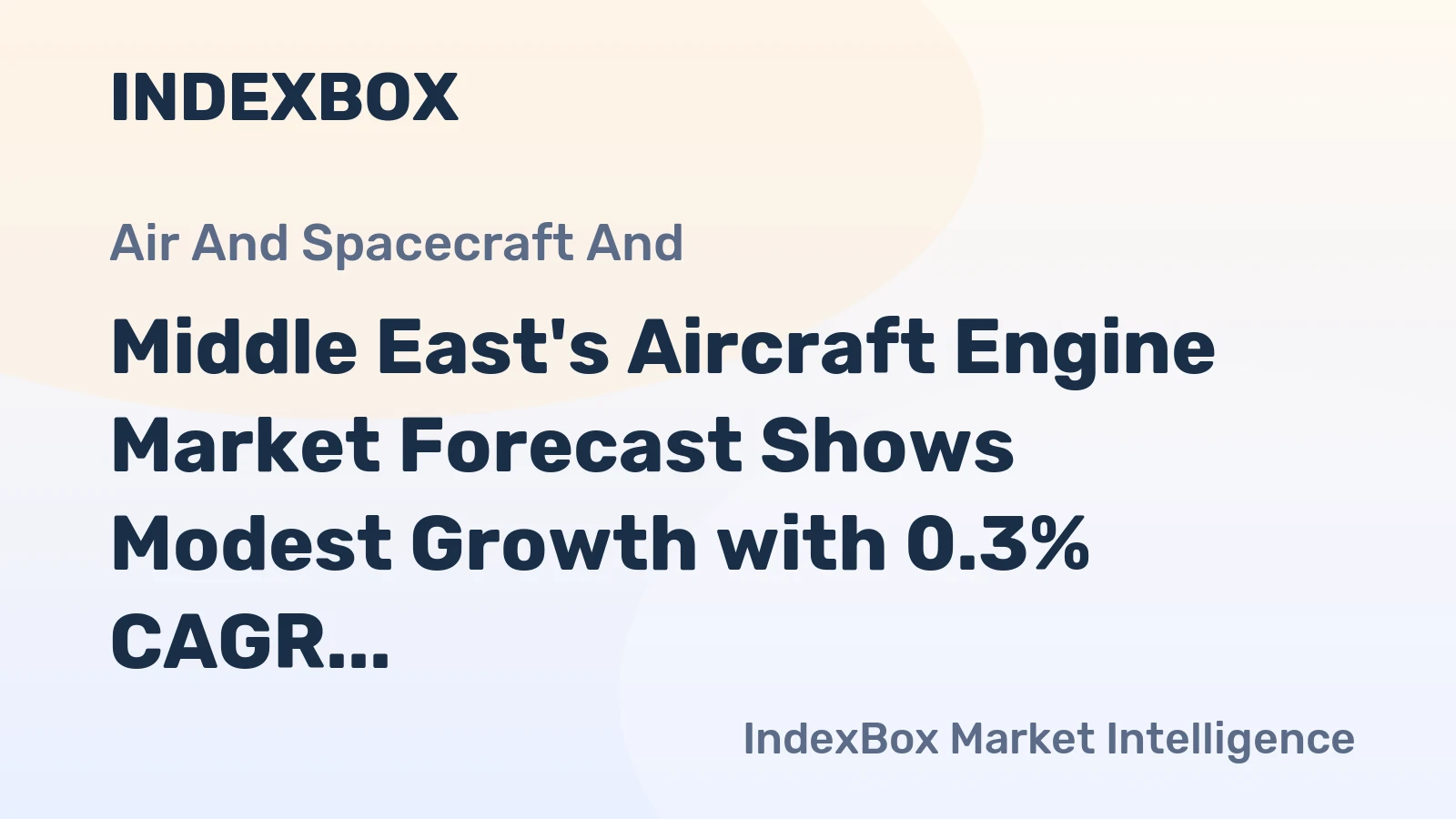 Middle East's Aircraft Engine Market Forecast Shows Modest Growth with 0.3% CAGR Through 2035