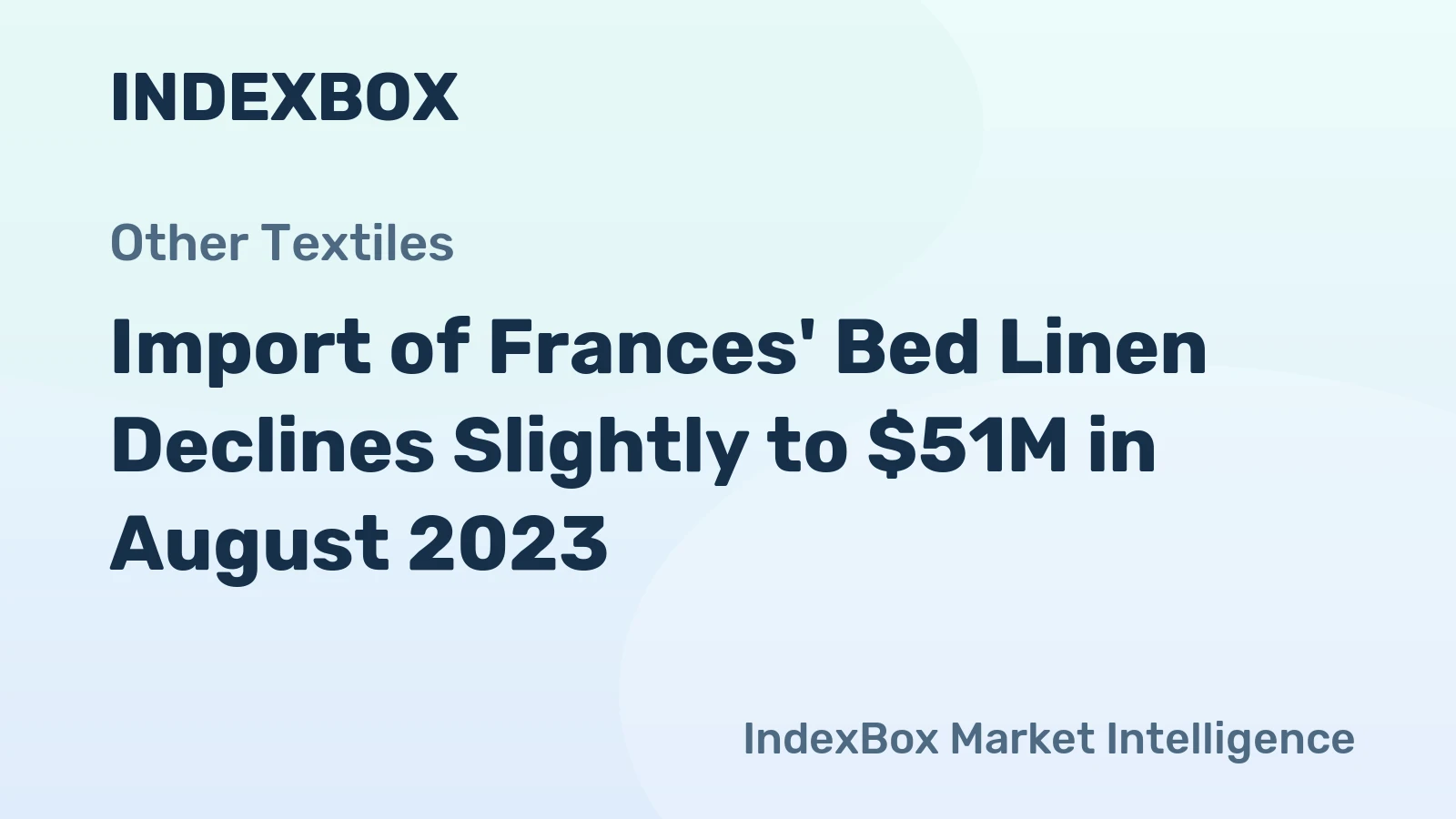 Import of Frances' Bed Linen Declines Slightly to $51M in August 2023