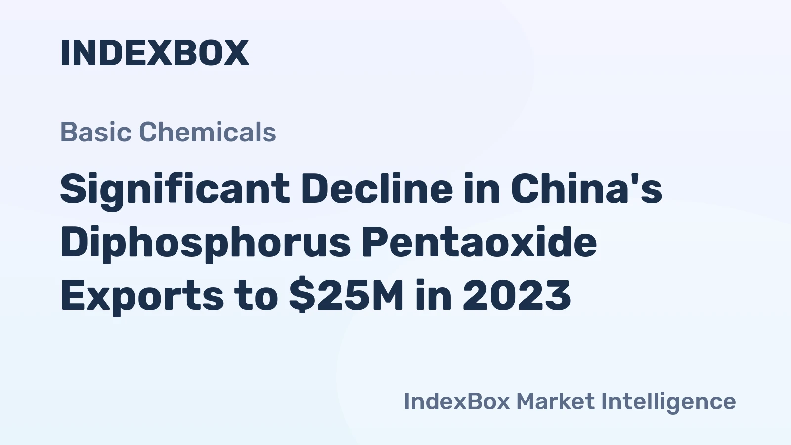 Significant Decline in China's Diphosphorus Pentaoxide Exports to $25M in 2023