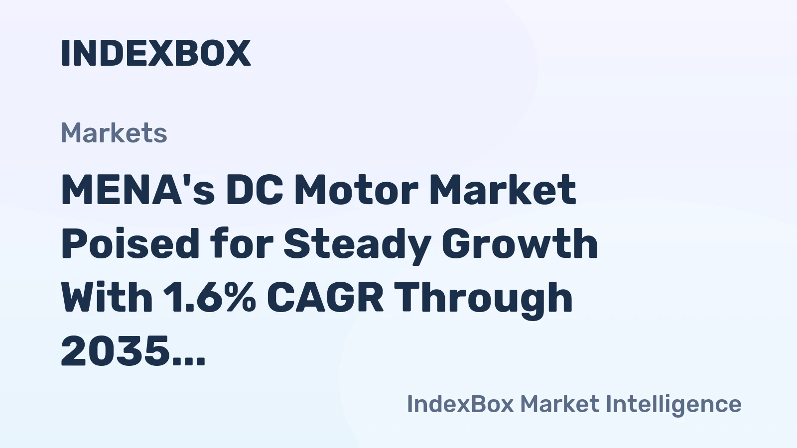 MENA's DC Motor Market Poised for Steady Growth With 1.6% CAGR Through 2035