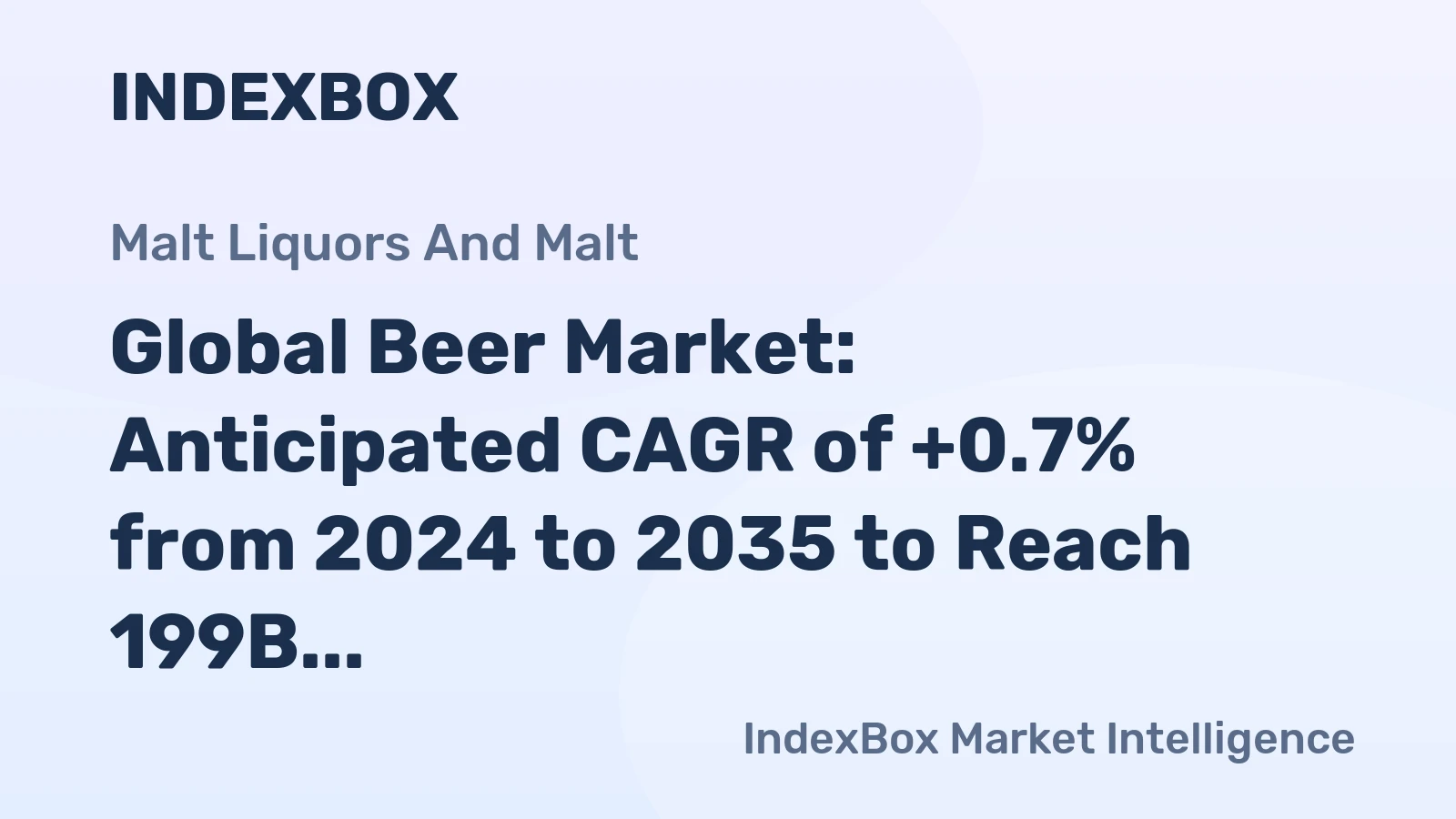 Global Beer Market: Anticipated CAGR of +0.7% from 2024 to 2035 to Reach 199B Litres