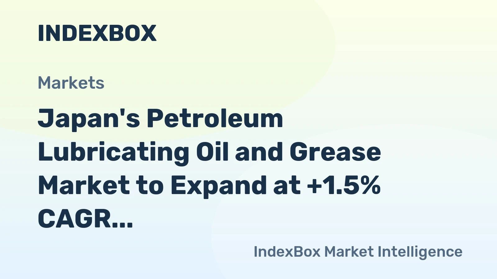 Japan's Petroleum Lubricating Oil and Grease Market to Expand at +1.5% CAGR, Reaching 493K Tons by 2035