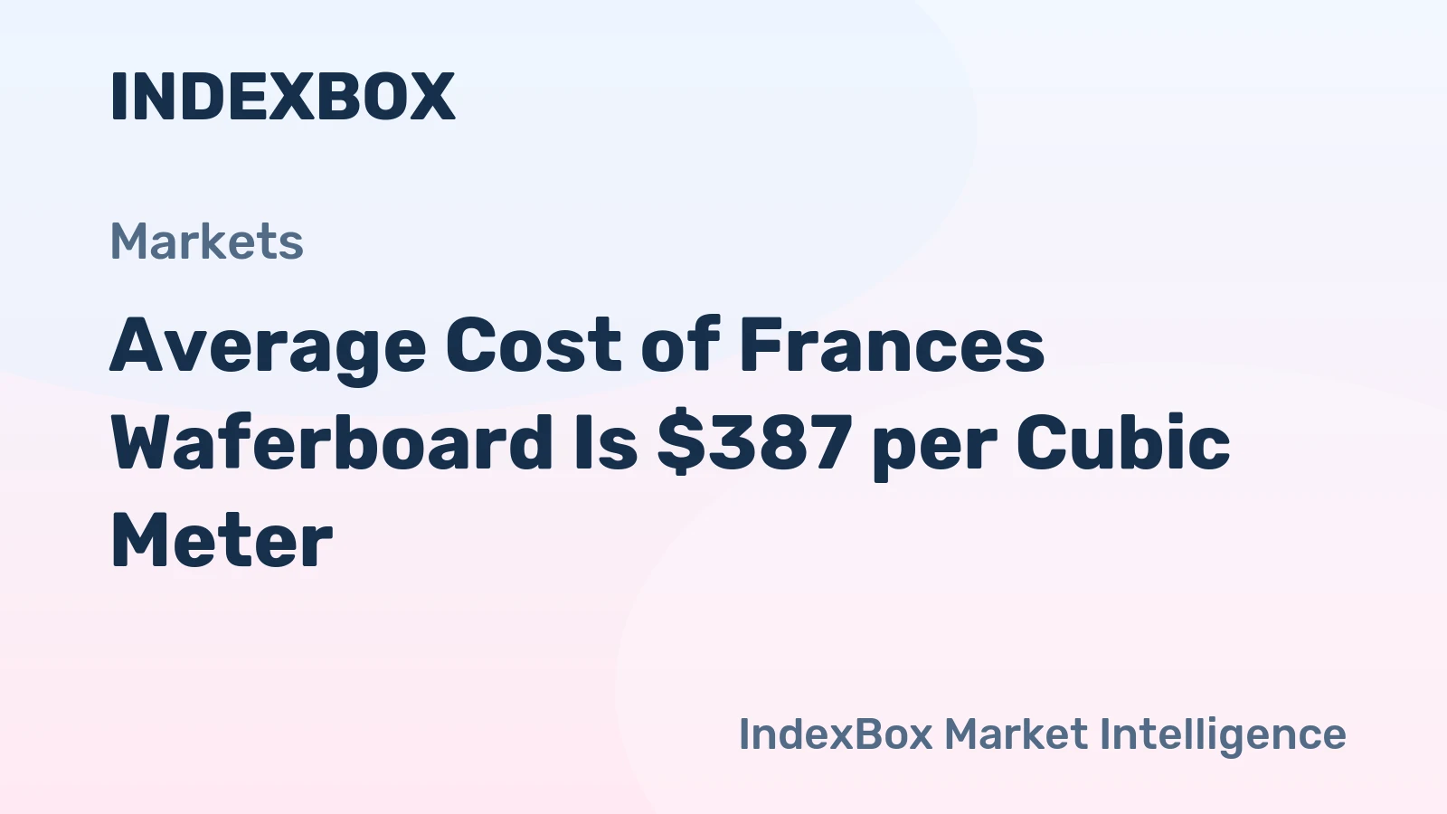 Average Cost of Frances Waferboard Is $387 per Cubic Meter