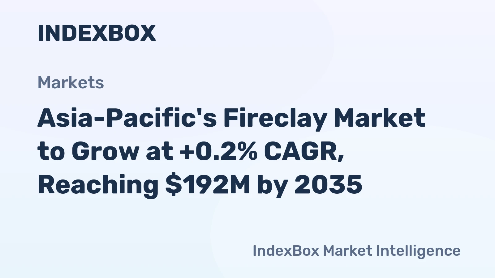 Asia-Pacific's Fireclay Market to Grow at +0.2% CAGR, Reaching $192M by 2035