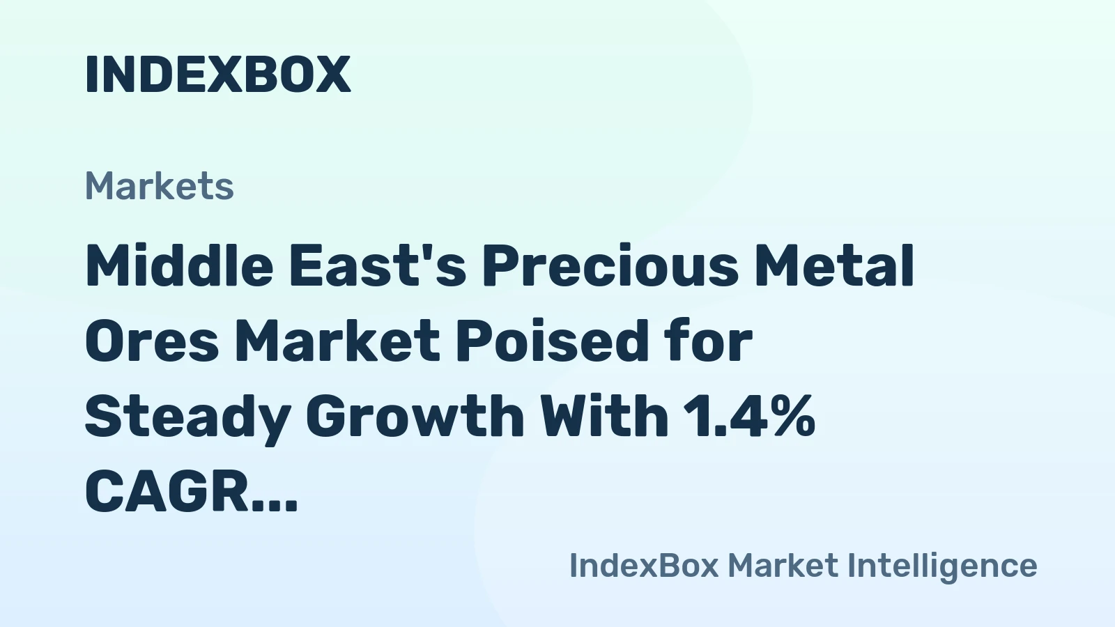 Middle East's Precious Metal Ores Market Poised for Steady Growth With 1.4% CAGR Through 2035