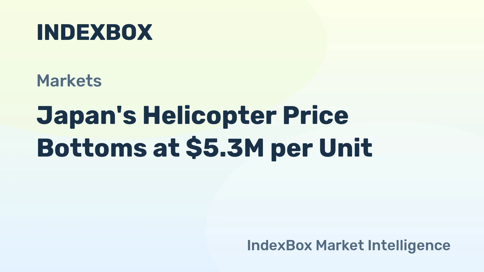 Japan's Helicopter Price Bottoms at $5.3M per Unit