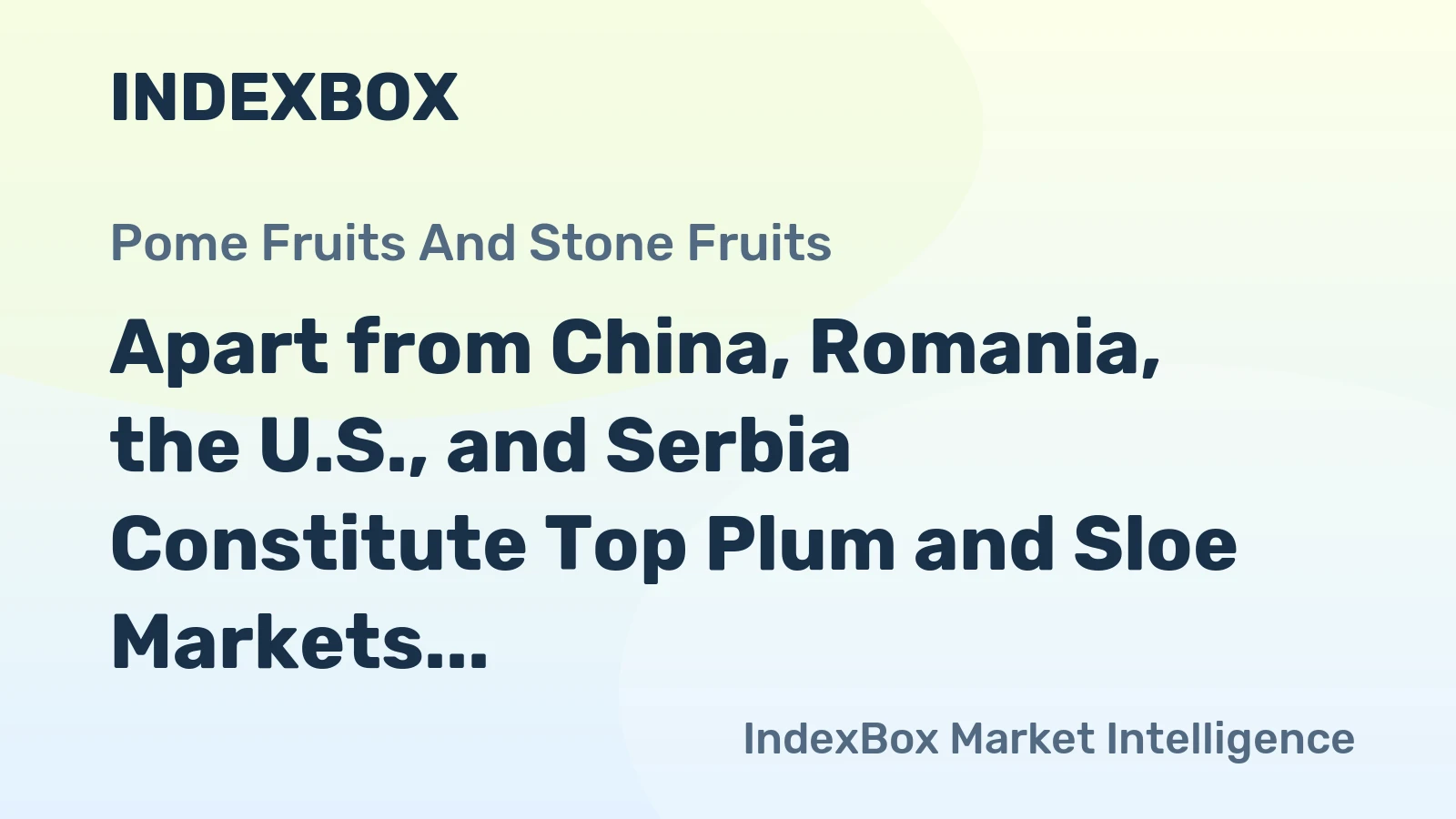 Apart from China, Romania, the U.S., and Serbia Constitute Top Plum and Sloe Markets