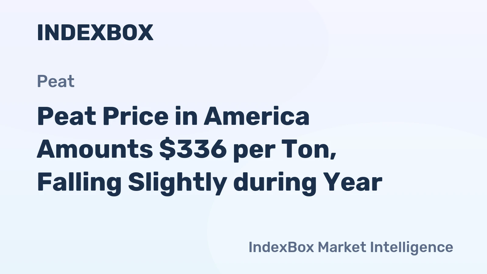 Peat Price in America Amounts $336 per Ton, Falling Slightly during Year