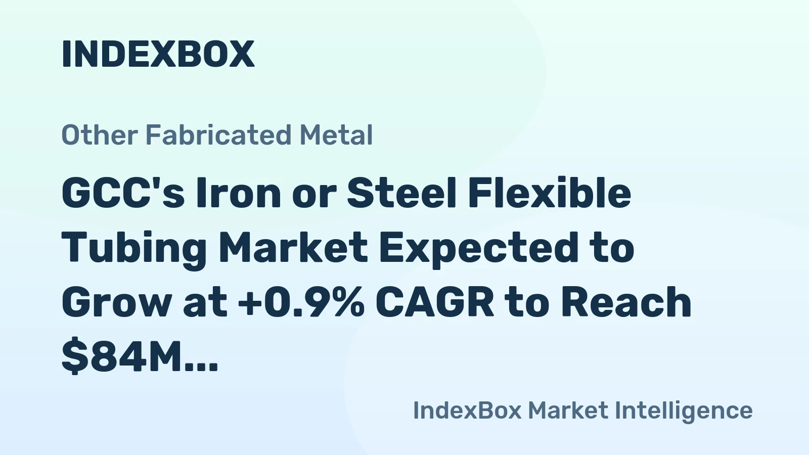 GCC's Iron or Steel Flexible Tubing Market Expected to Grow at +0.9% CAGR to Reach $84M by 2035