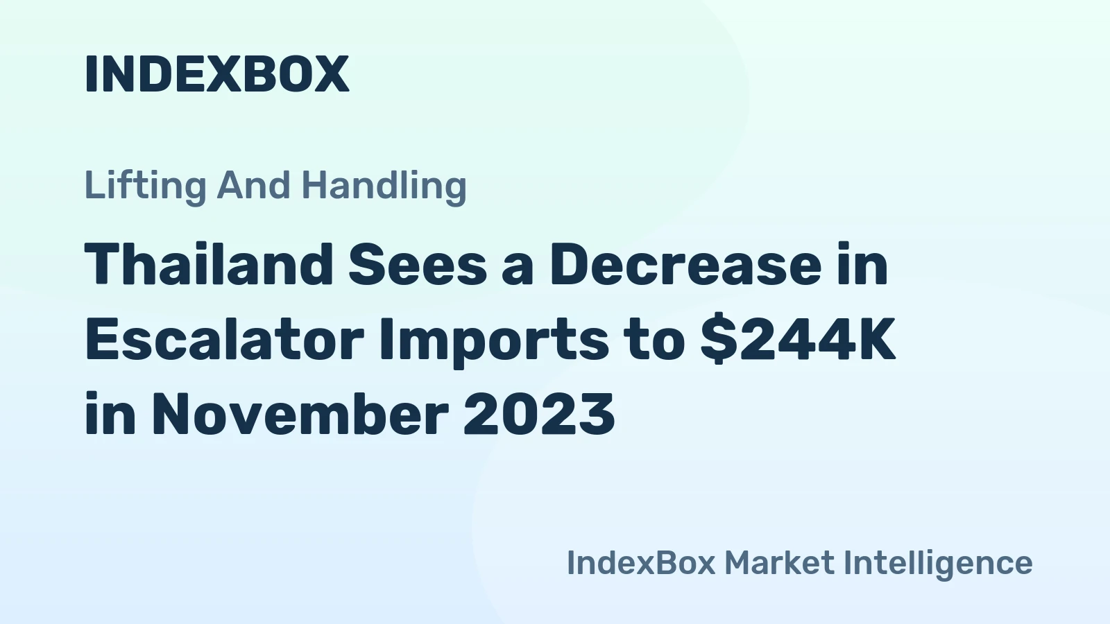 Thailand Sees a Decrease in Escalator Imports to $244K in November 2023
