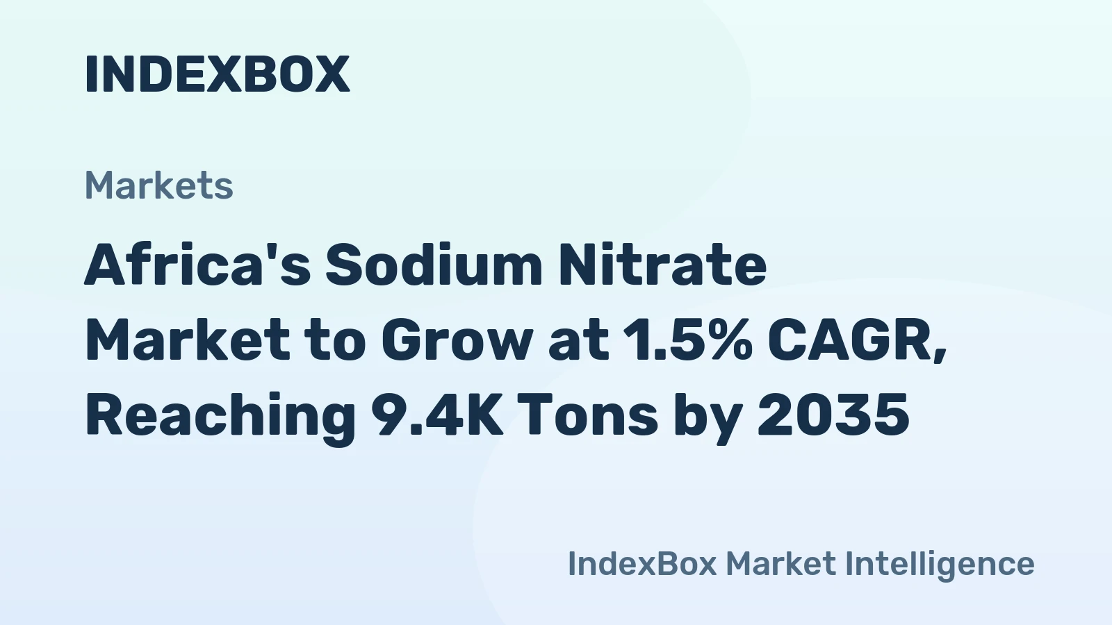Africa's Sodium Nitrate Market to Grow at 1.5% CAGR, Reaching 9.4K Tons by 2035