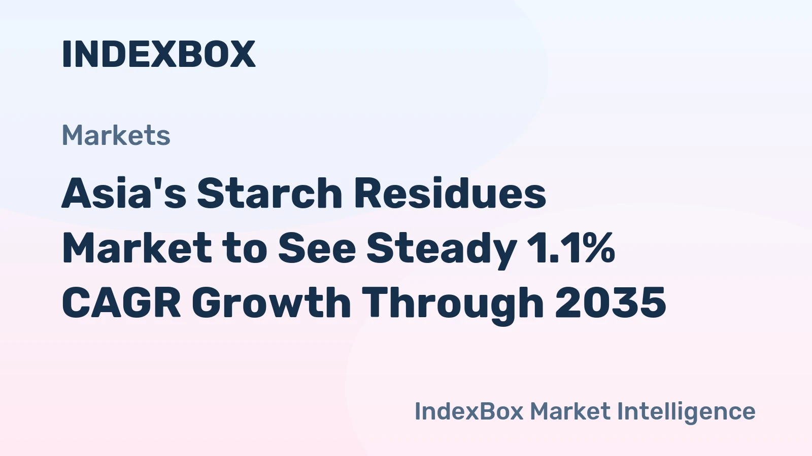 Asia's Starch Residues Market to See Steady 1.1% CAGR Growth Through 2035