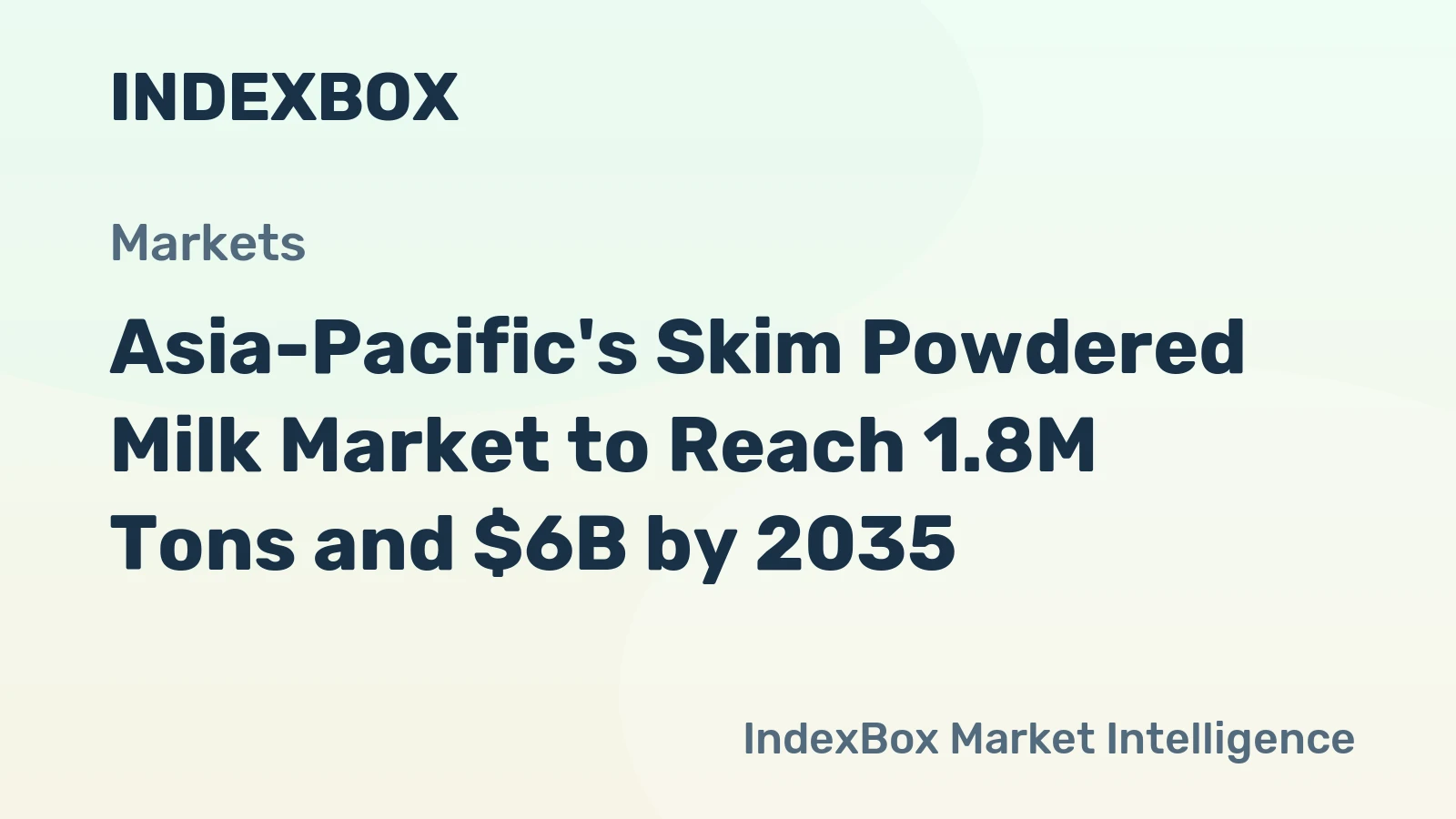 Asia-Pacific's Skim Powdered Milk Market to Reach 1.8M Tons and $6B by 2035