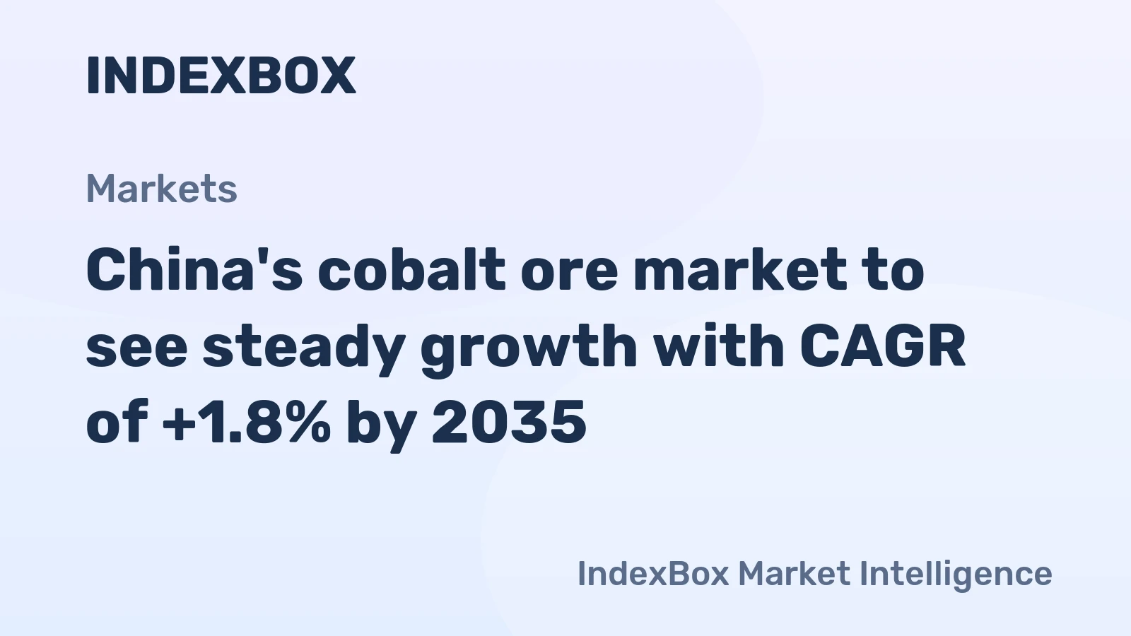 China's cobalt ore market to see steady growth with CAGR of +1.8% by 2035