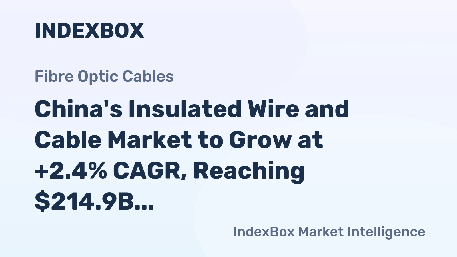 China's Insulated Wire and Cable Market to Grow at +2.4% CAGR, Reaching $214.9B by 2035