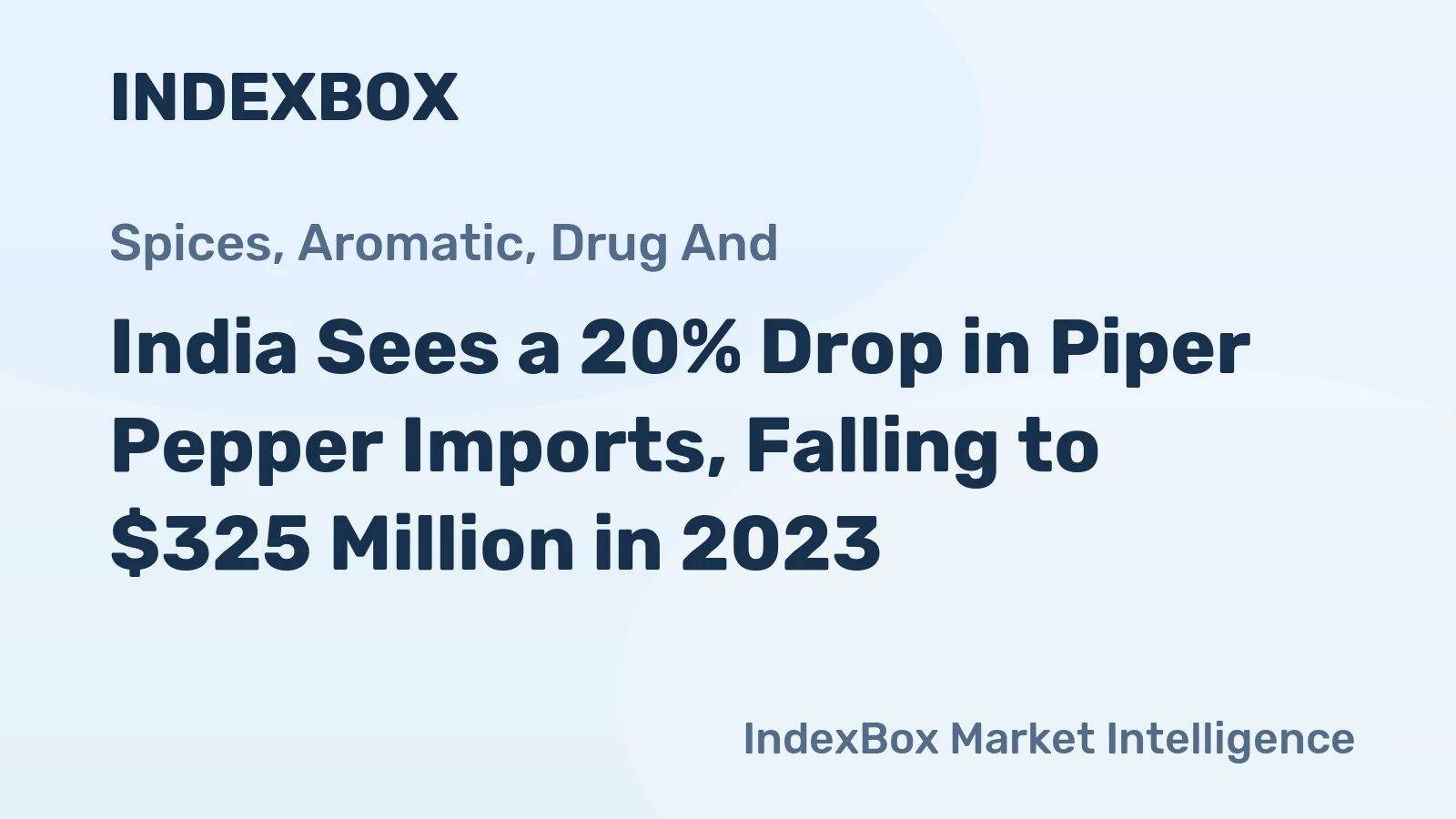 India Sees a 20% Drop in Piper Pepper Imports, Falling to $325 Million in 2023