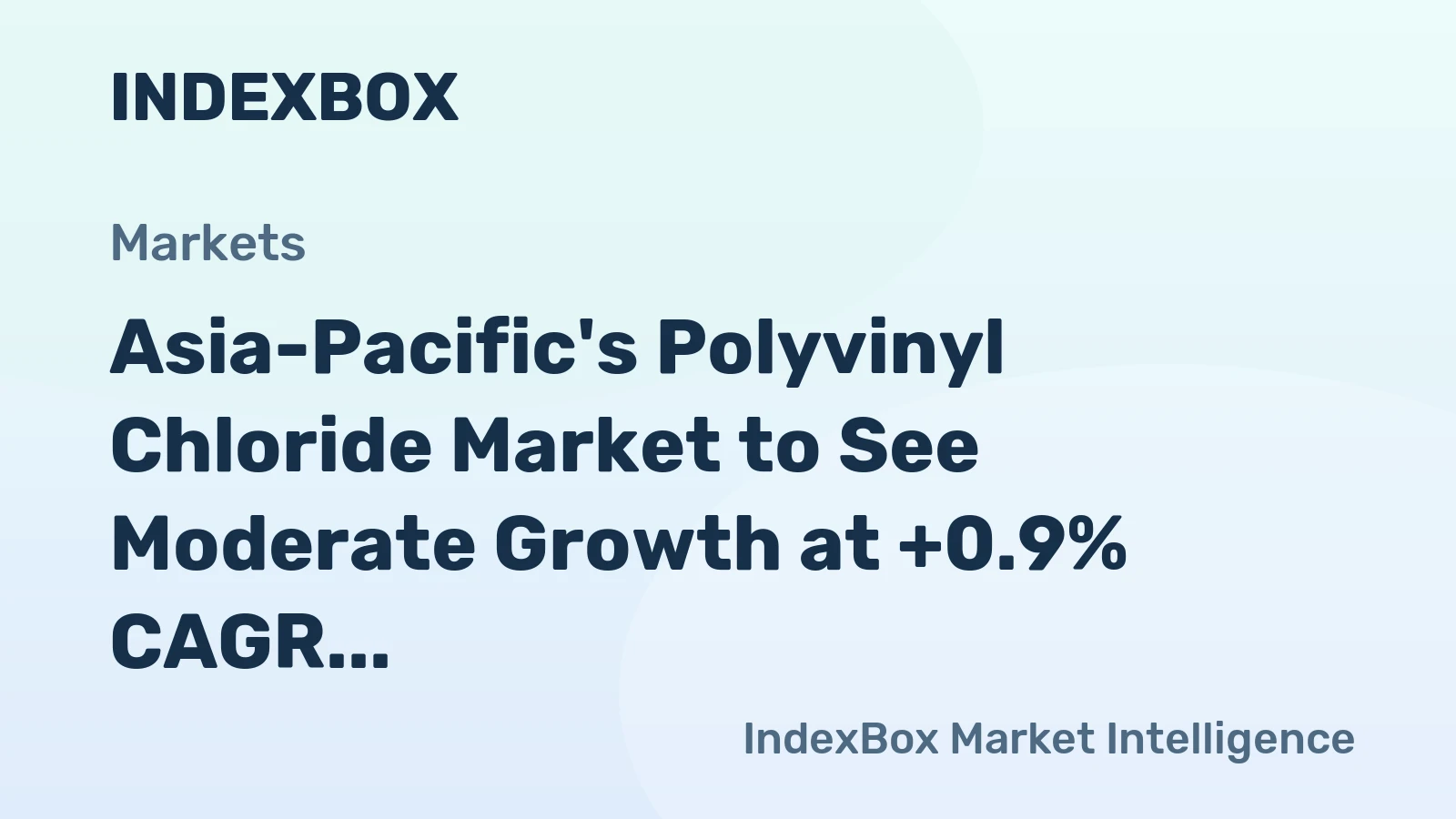 Asia-Pacific's Polyvinyl Chloride Market to See Moderate Growth at +0.9% CAGR through 2035