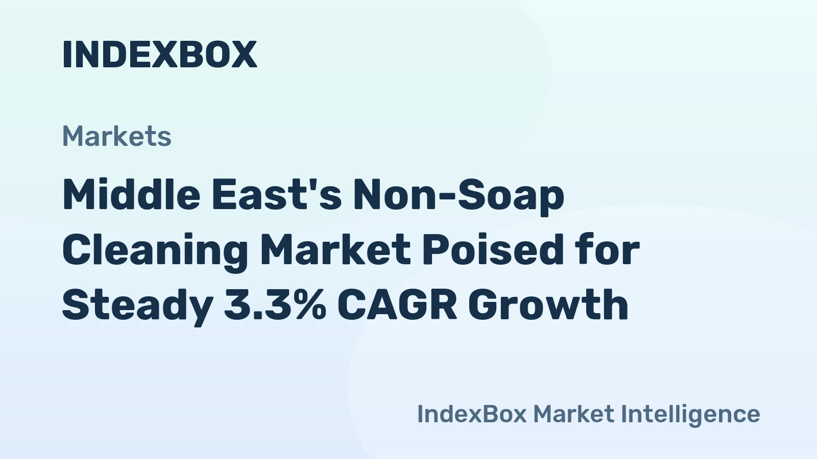 Middle East's Non-Soap Cleaning Market Poised for Steady 3.3% CAGR Growth