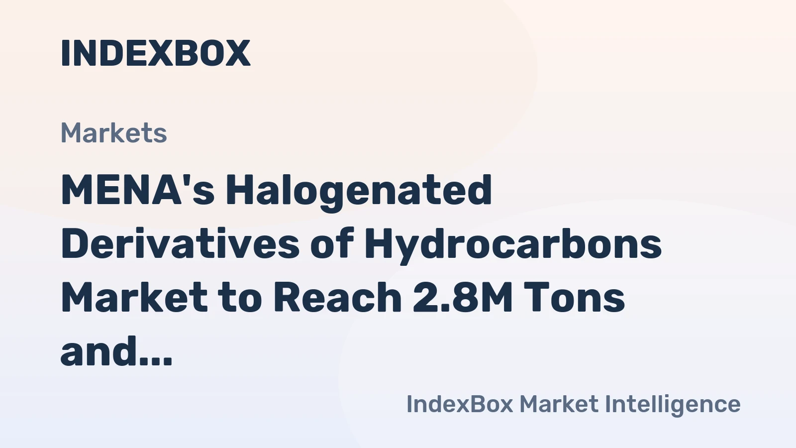 MENA's Halogenated Derivatives of Hydrocarbons Market to Reach 2.8M Tons and $3.1B by 2035