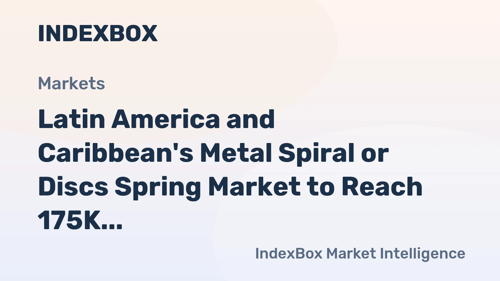 Latin America and Caribbean's Metal Spiral or Discs Spring Market to Reach 175K Tons and $1.5B by 2035
