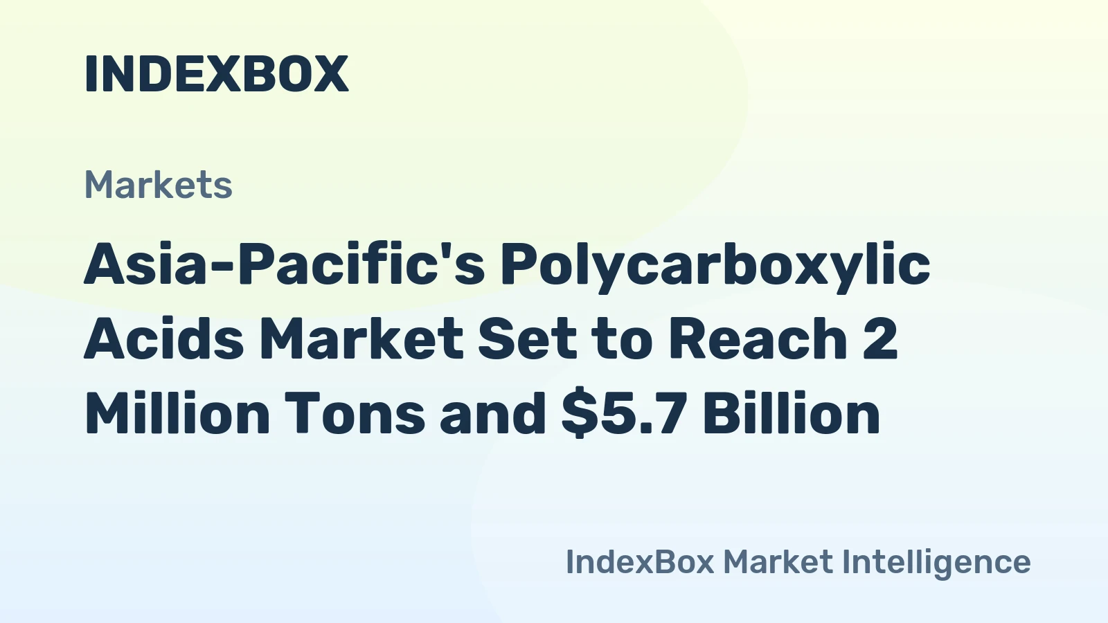 Asia-Pacific's Polycarboxylic Acids Market Set to Reach 2 Million Tons and $5.7 Billion