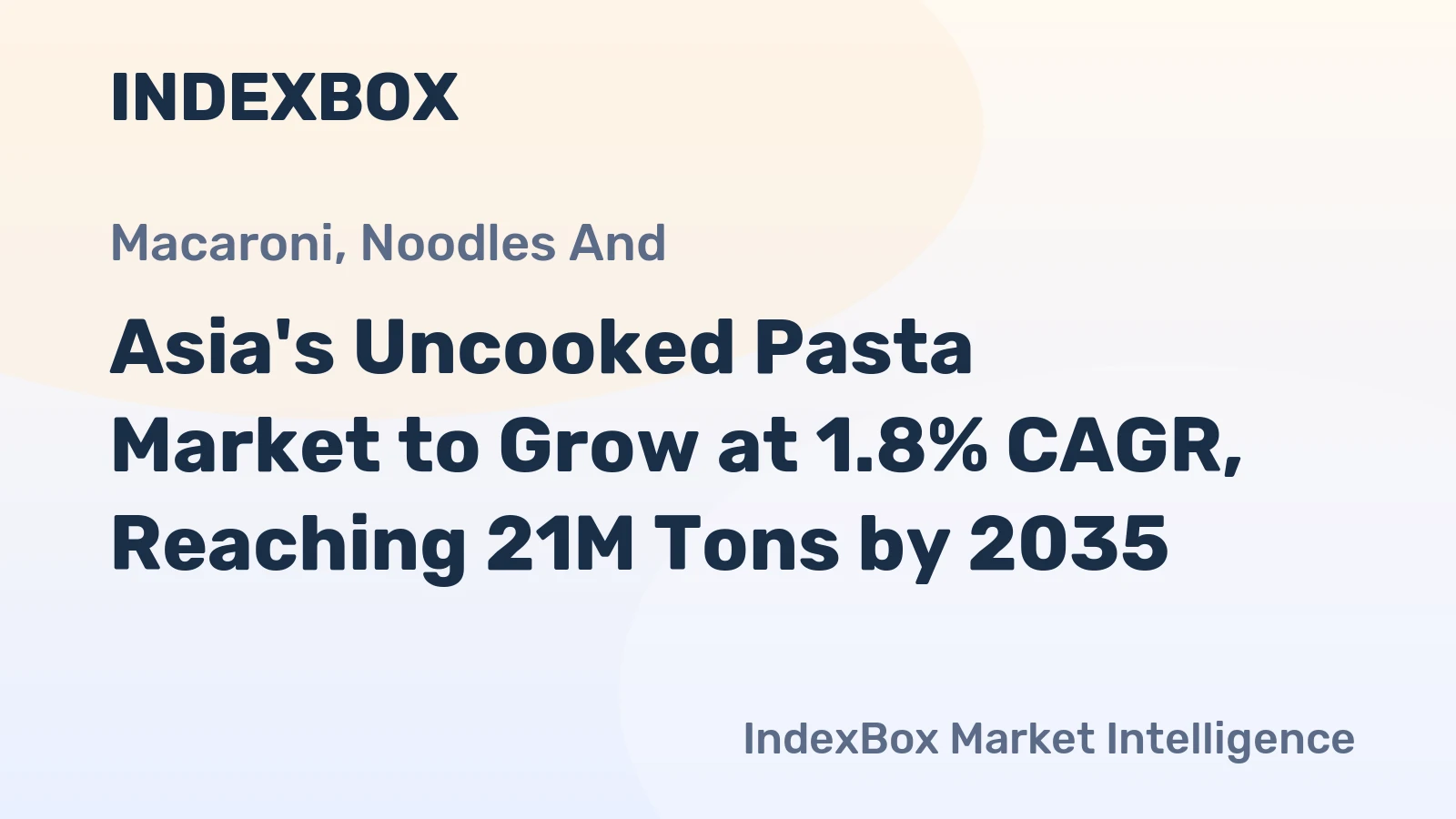 Asia's Uncooked Pasta Market to Grow at 1.8% CAGR, Reaching 21M Tons by 2035