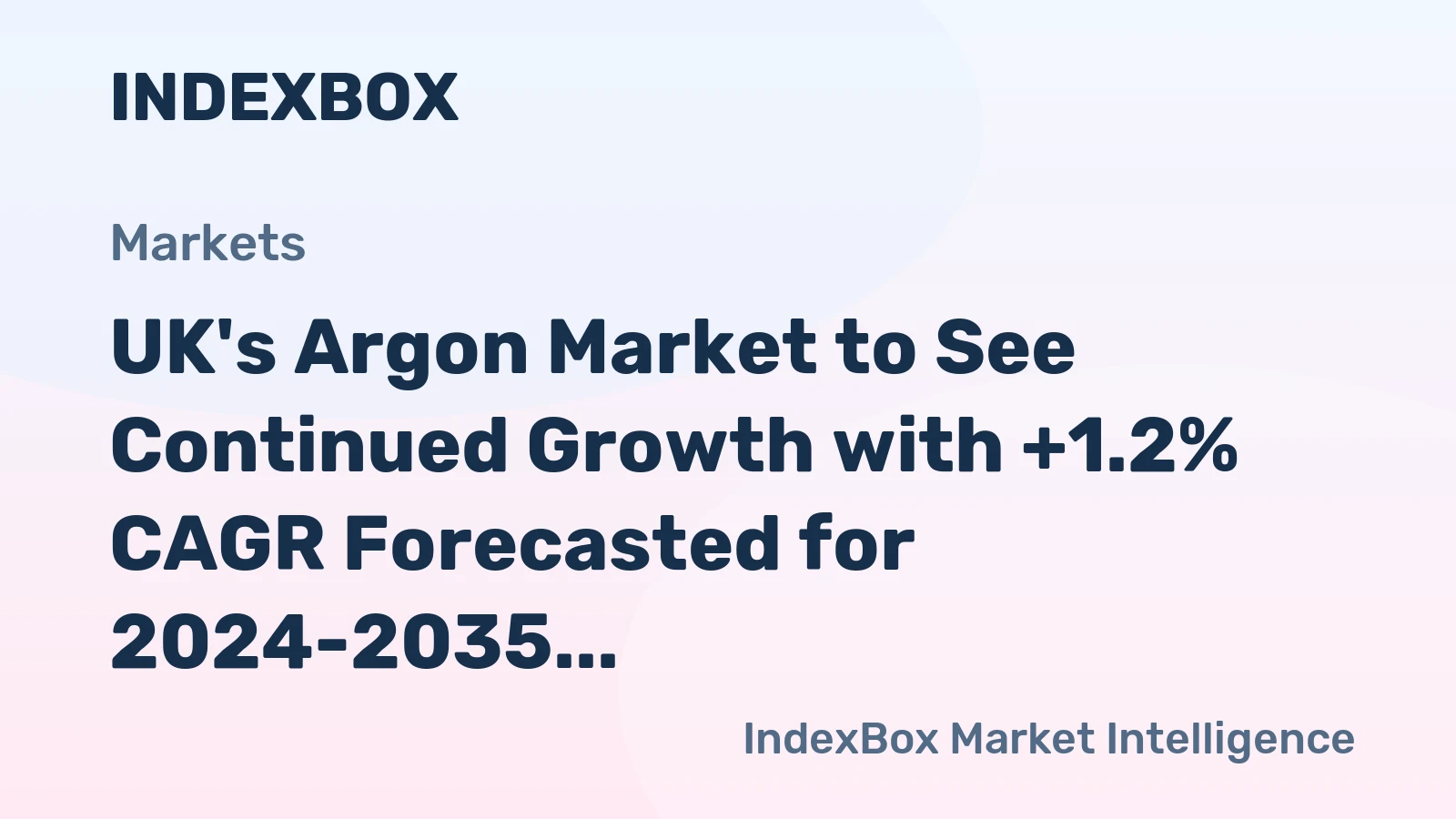 UK's Argon Market to See Continued Growth with +1.2% CAGR Forecasted for 2024-2035