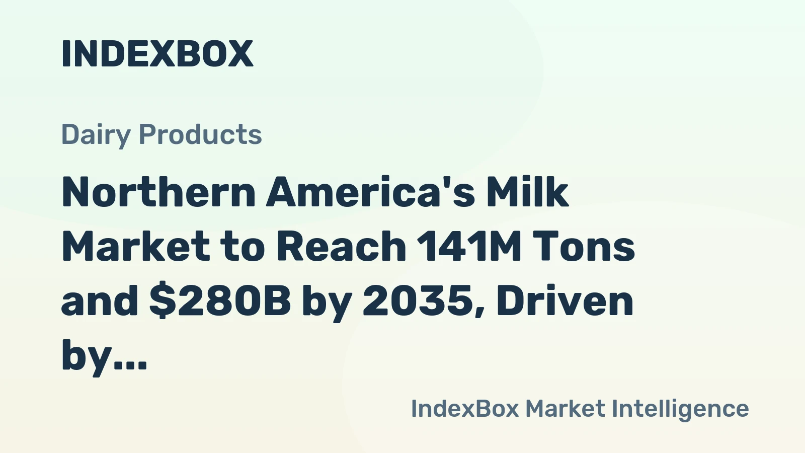 Northern America's Milk Market to Reach 141M Tons and $280B by 2035, Driven by Growing Demand