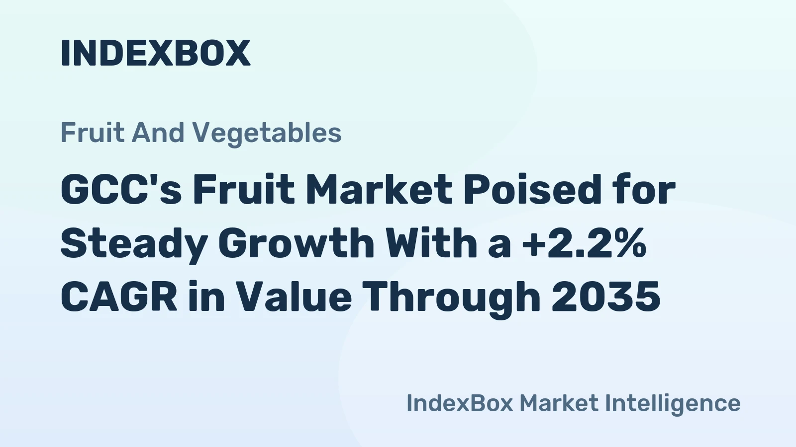 GCC's Fruit Market Poised for Steady Growth With a +2.2% CAGR in Value Through 2035