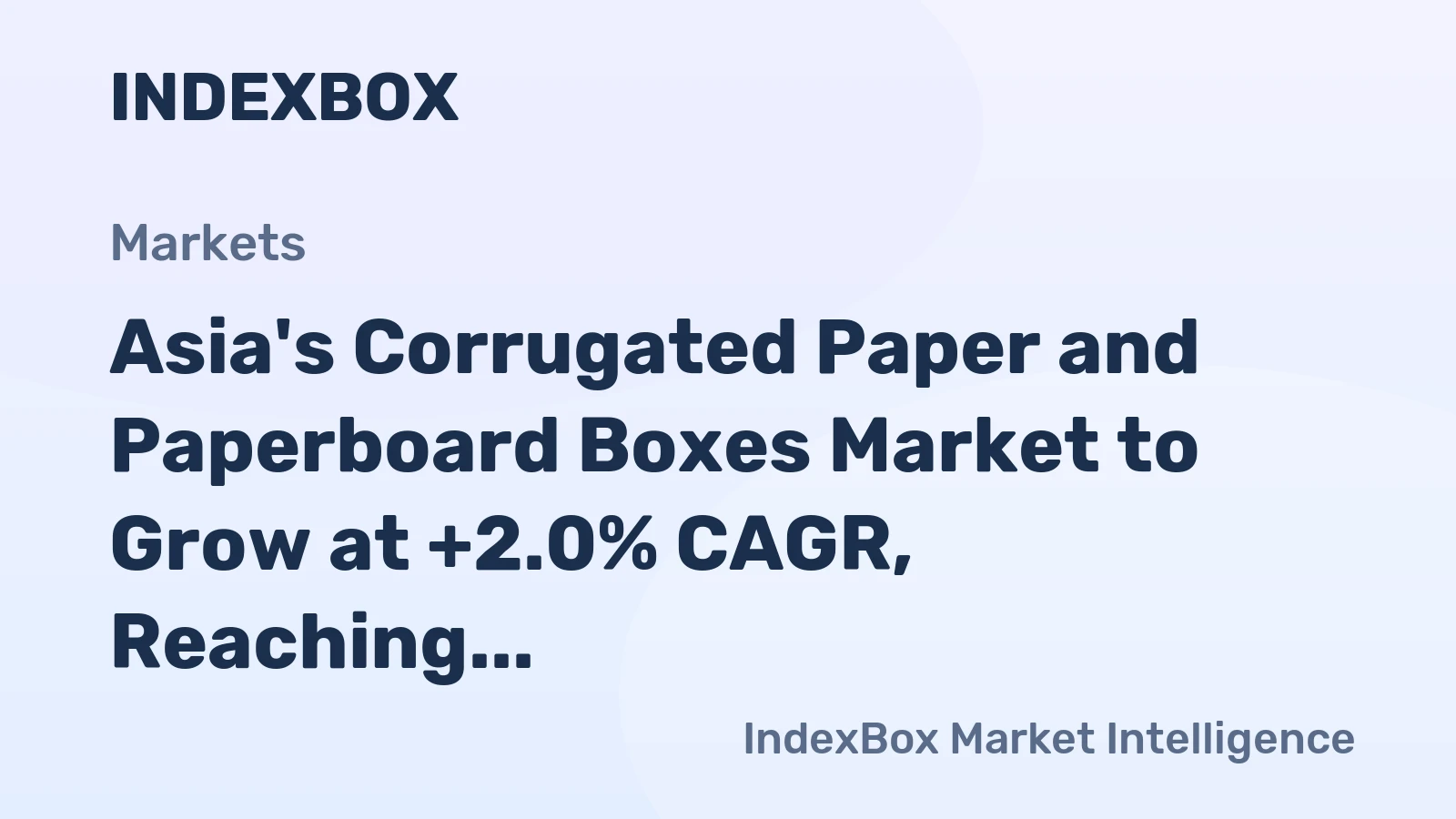 Asia's Corrugated Paper and Paperboard Boxes Market to Grow at +2.0% CAGR, Reaching 97M Tons by 2035