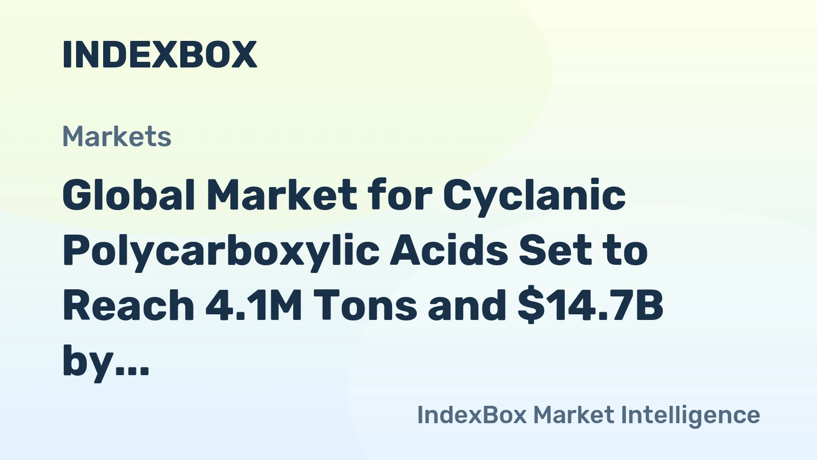 Global Market for Cyclanic Polycarboxylic Acids Set to Reach 4.1M Tons and $14.7B by 2035