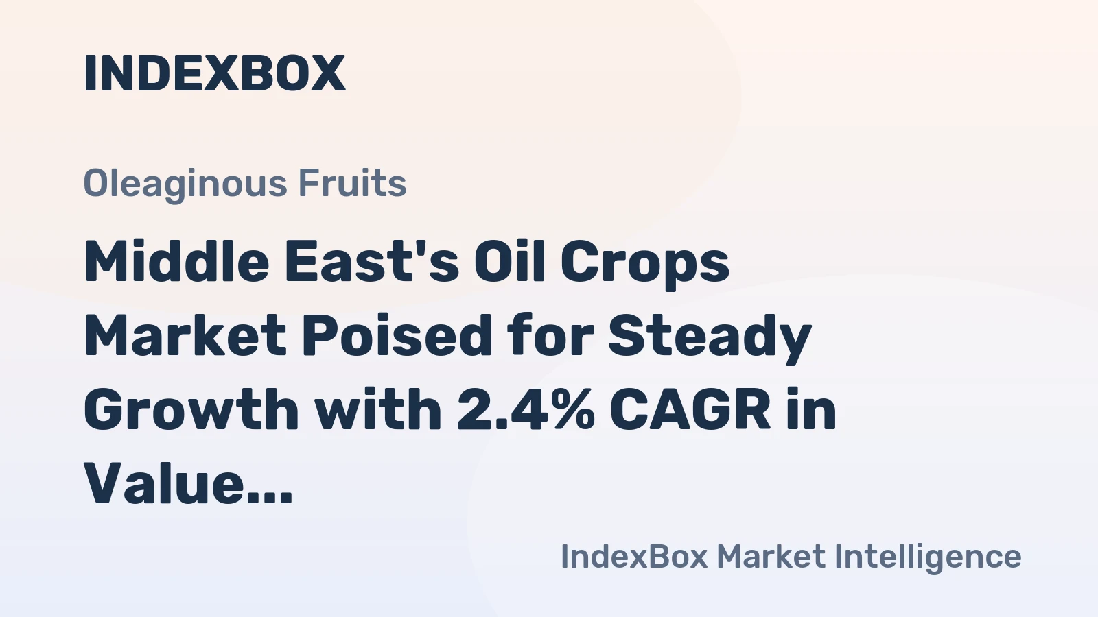 Middle East's Oil Crops Market Poised for Steady Growth with 2.4% CAGR in Value Through 2035