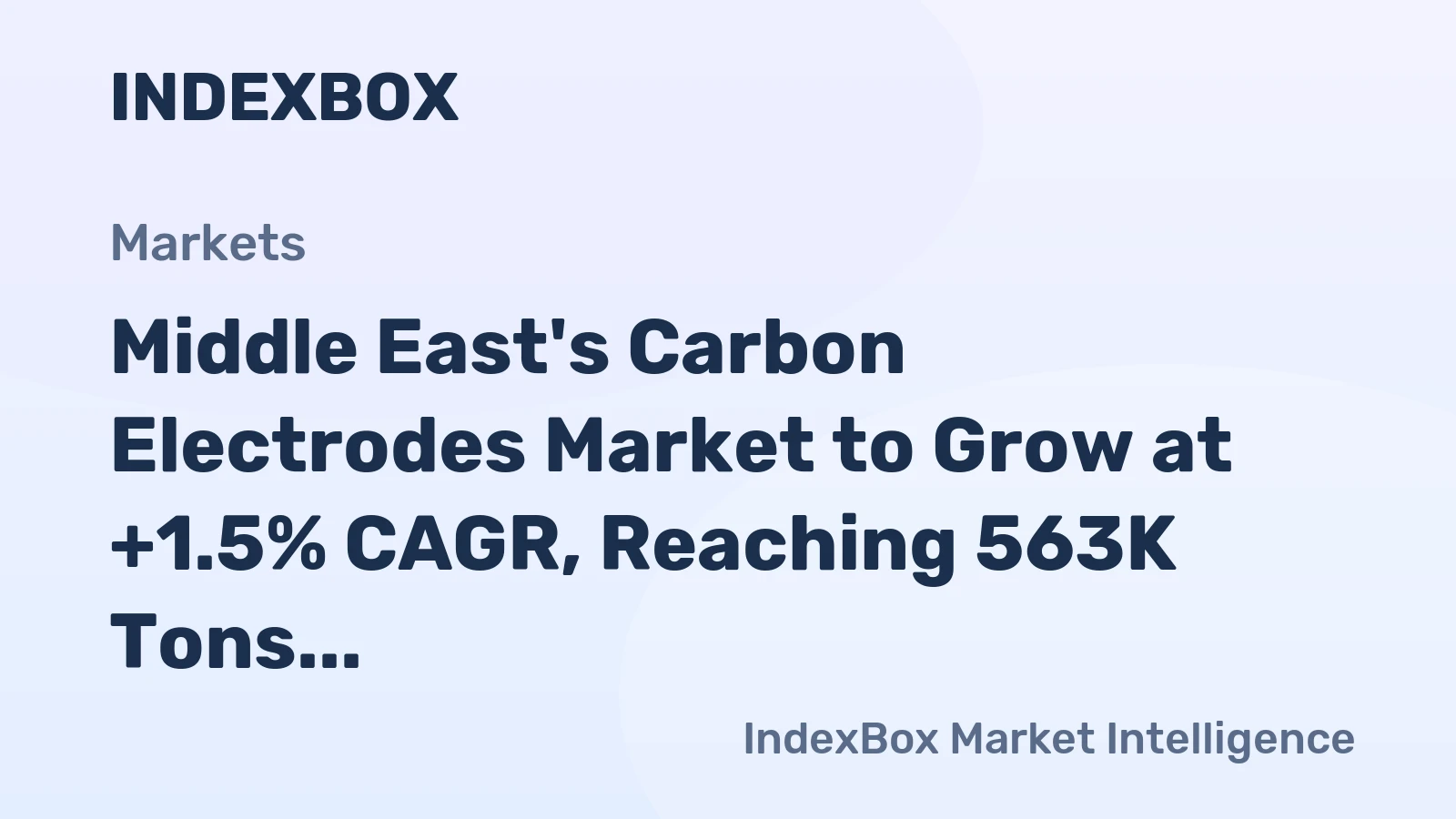 Middle East's Carbon Electrodes Market to Grow at +1.5% CAGR, Reaching 563K Tons by 2035