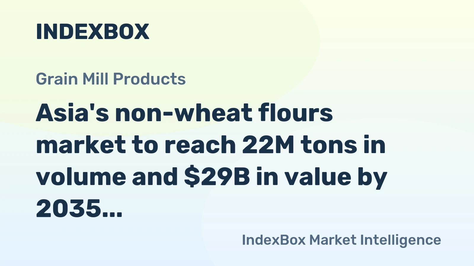 Asia's non-wheat flours market to reach 22M tons in volume and $29B in value by 2035
