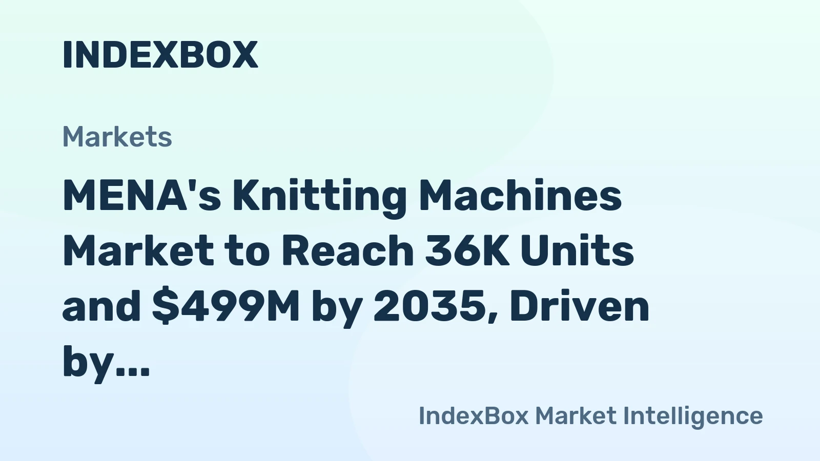 MENA's Knitting Machines Market to Reach 36K Units and $499M by 2035, Driven by Increasing Demand