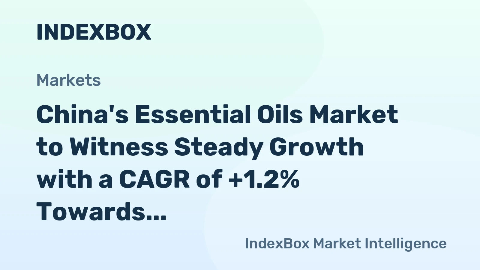 China's Essential Oils Market to Witness Steady Growth with a CAGR of +1.2% Towards 2035