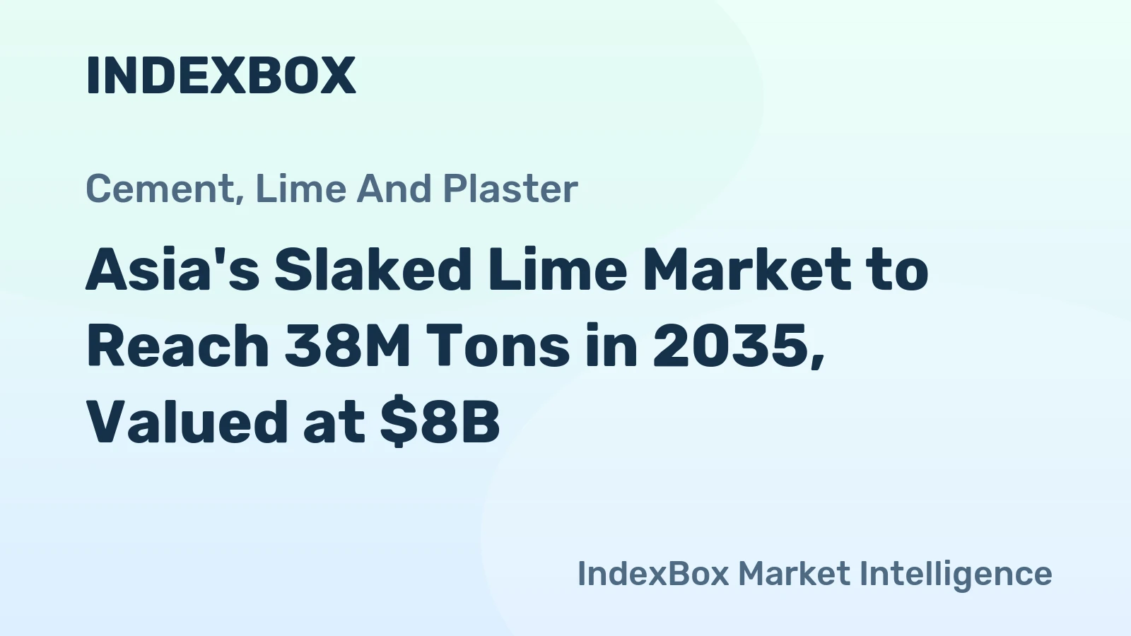 Asia's Slaked Lime Market to Reach 38M Tons in 2035, Valued at $8B