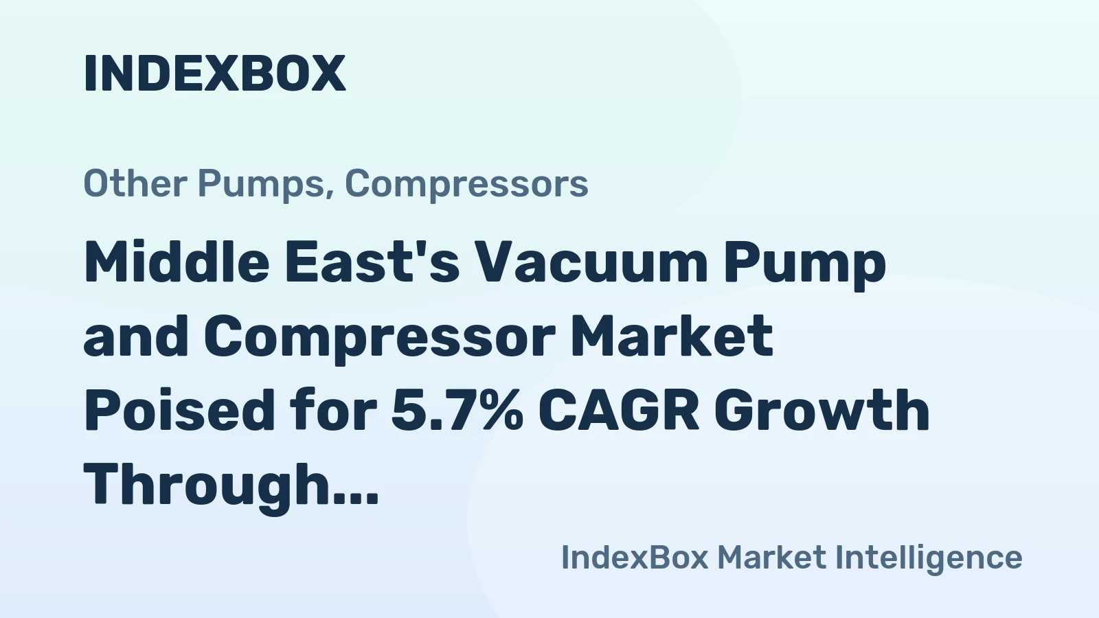 Middle East's Vacuum Pump and Compressor Market Poised for 5.7% CAGR Growth Through 2035