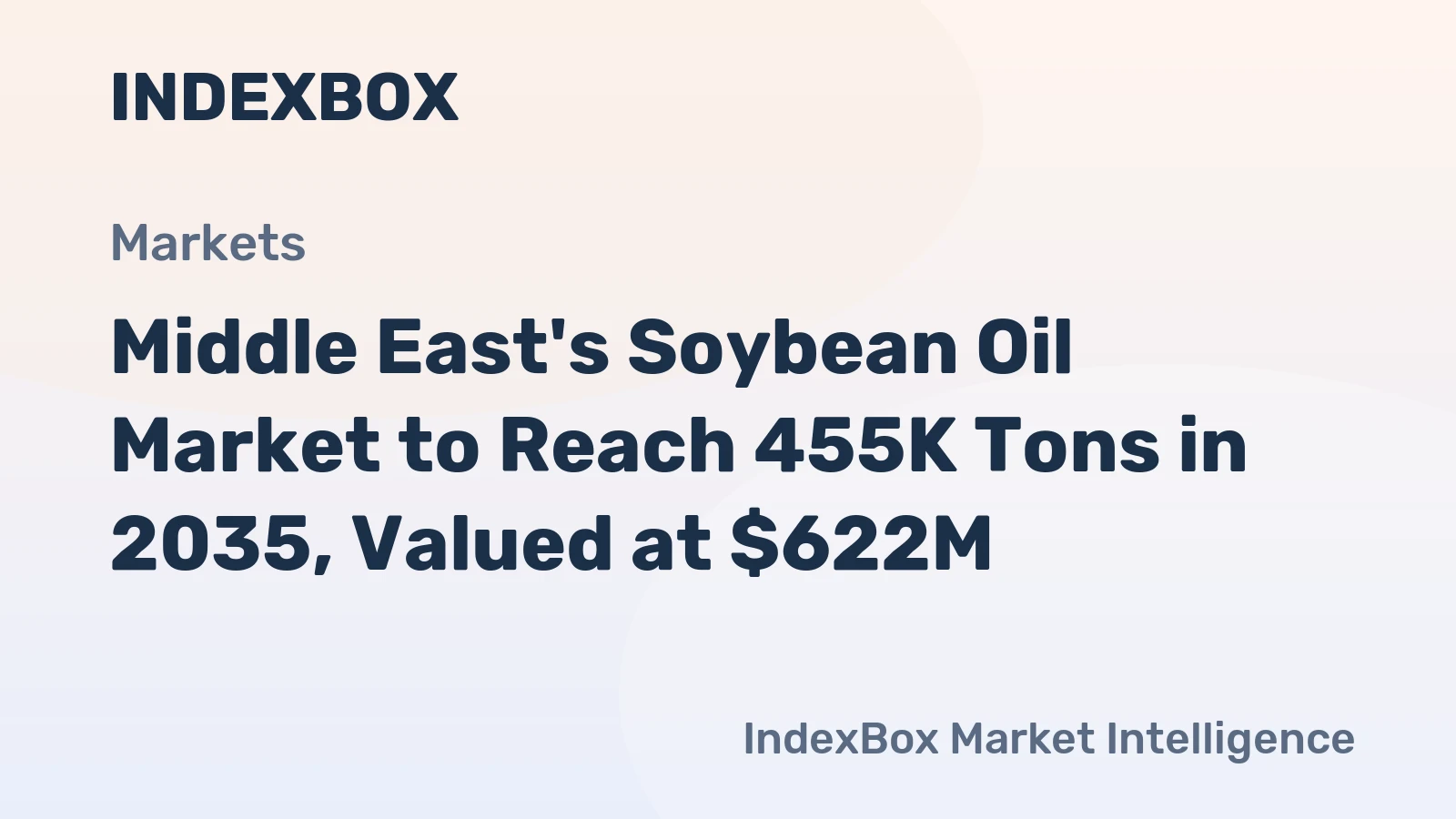 Middle East's Soybean Oil Market to Reach 455K Tons in 2035, Valued at $622M