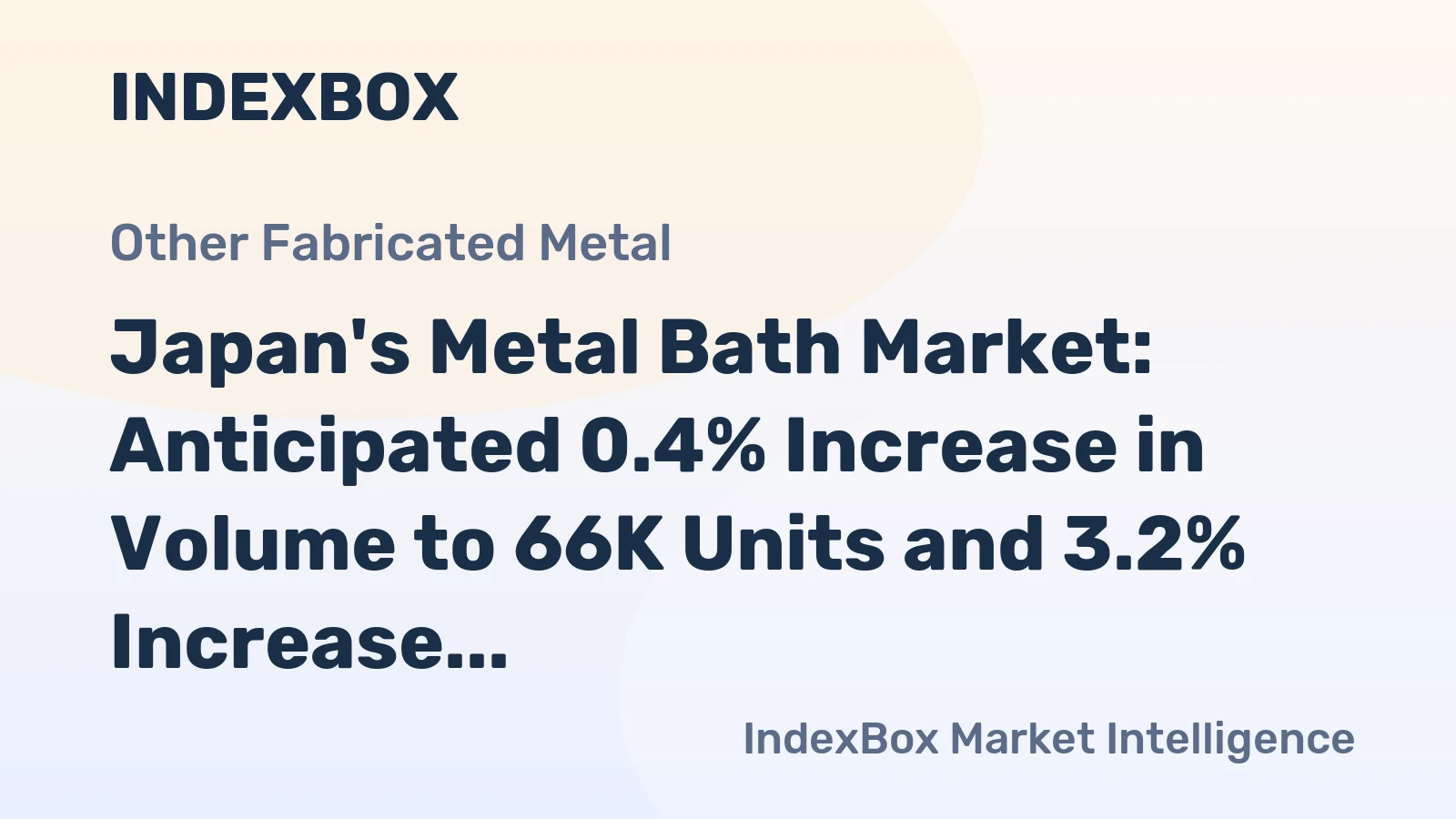 Japan's Metal Bath Market: Anticipated 0.4% Increase in Volume to 66K Units and 3.2% Increase in Value to $1.4M by 2035
