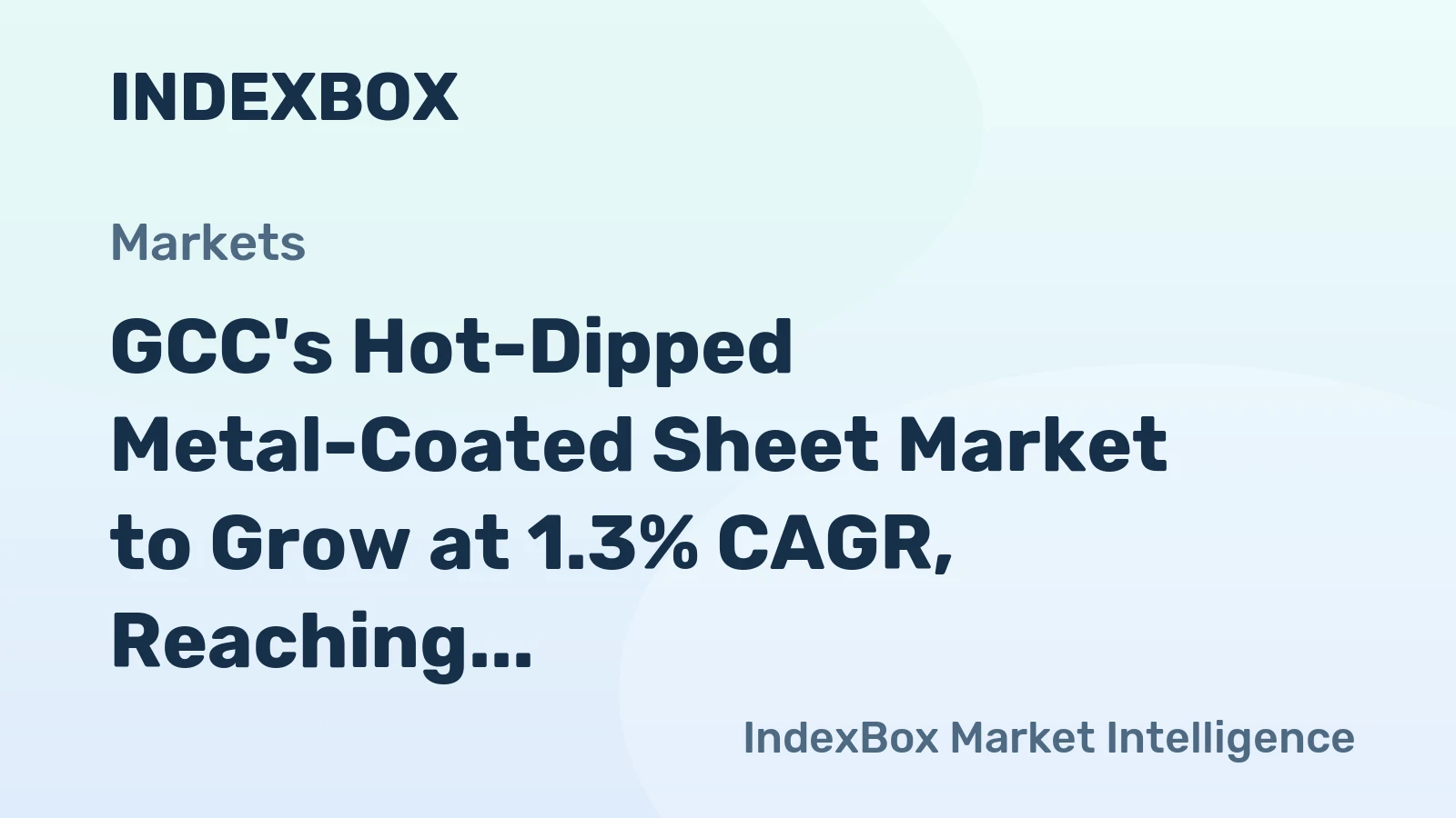 GCC's Hot-Dipped Metal-Coated Sheet Market to Grow at 1.3% CAGR, Reaching 1.2M Tons by 2035